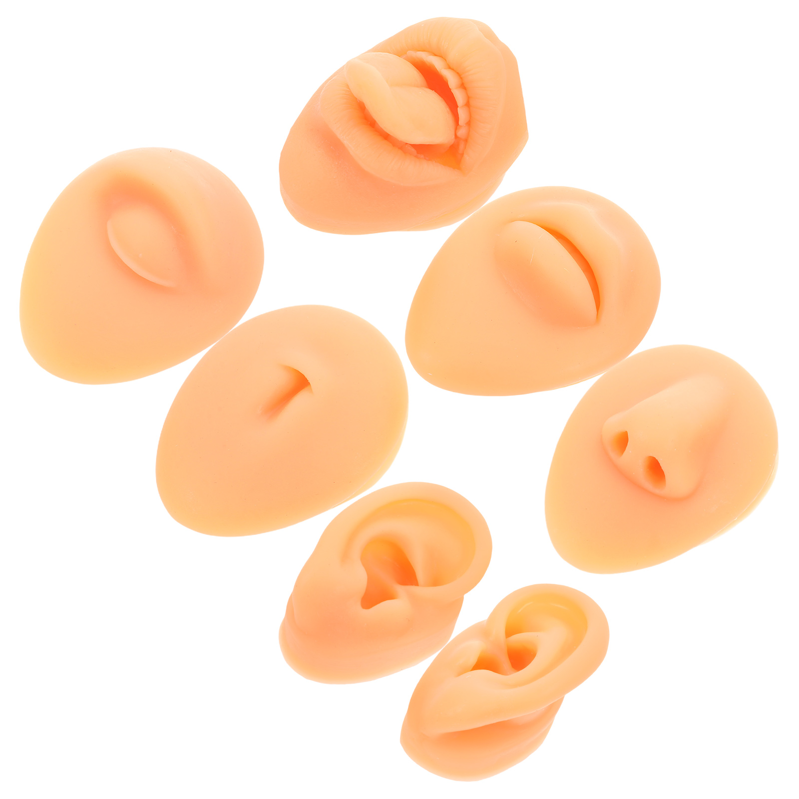 Masteelf 1 Set Silicone Face Model For Piercing Display And Practice ...