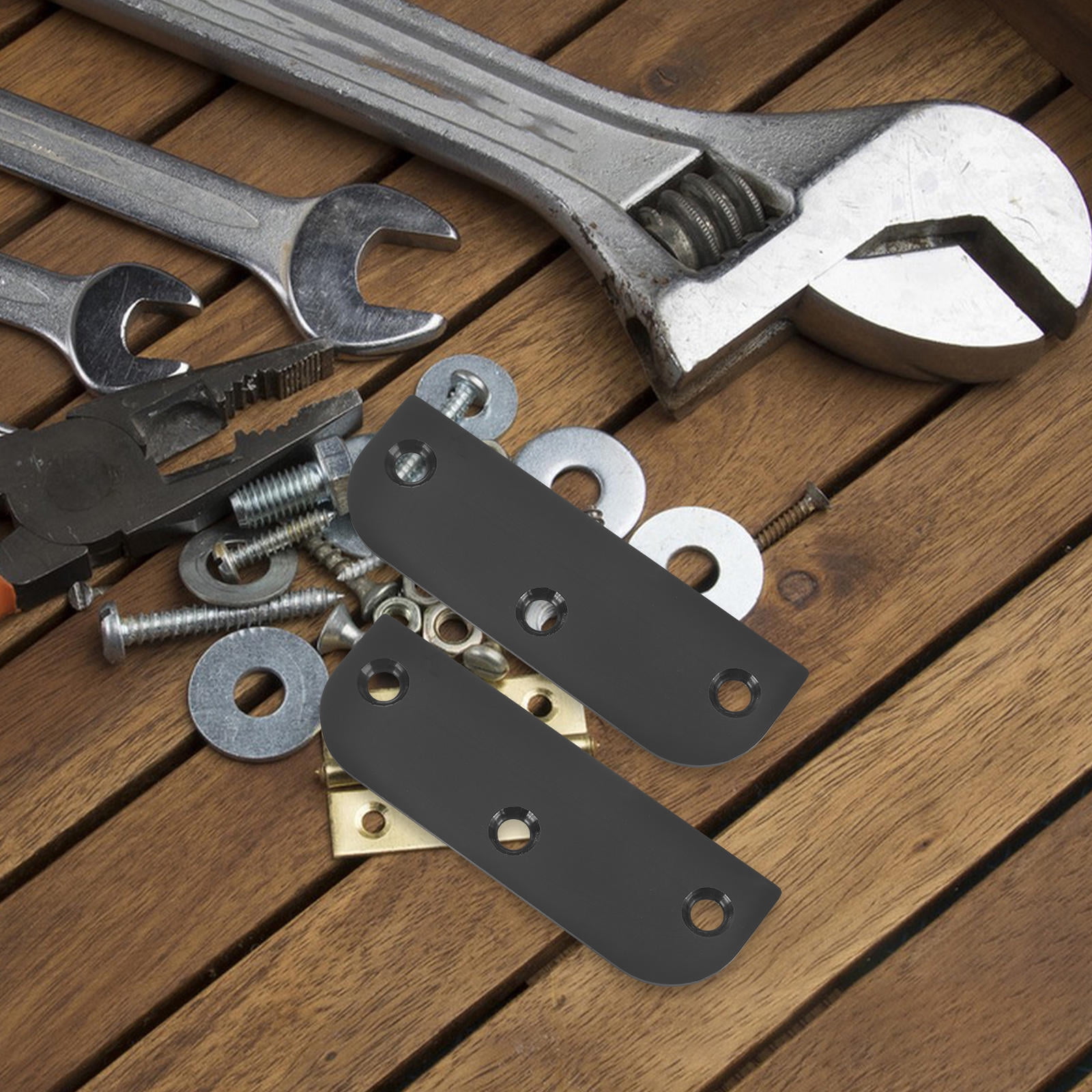 Masteelf 1 Set Stainless Steel Door Hinge Filler Plate Kit With Screws ...