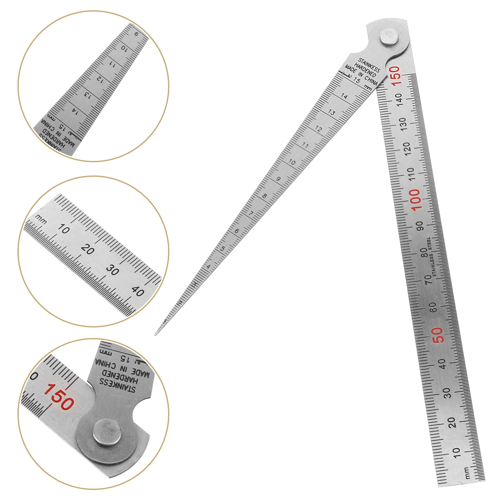 Masteelf 1 Set Stainless Steel Feeler Gauge Straight Ruler Gap Measure ...