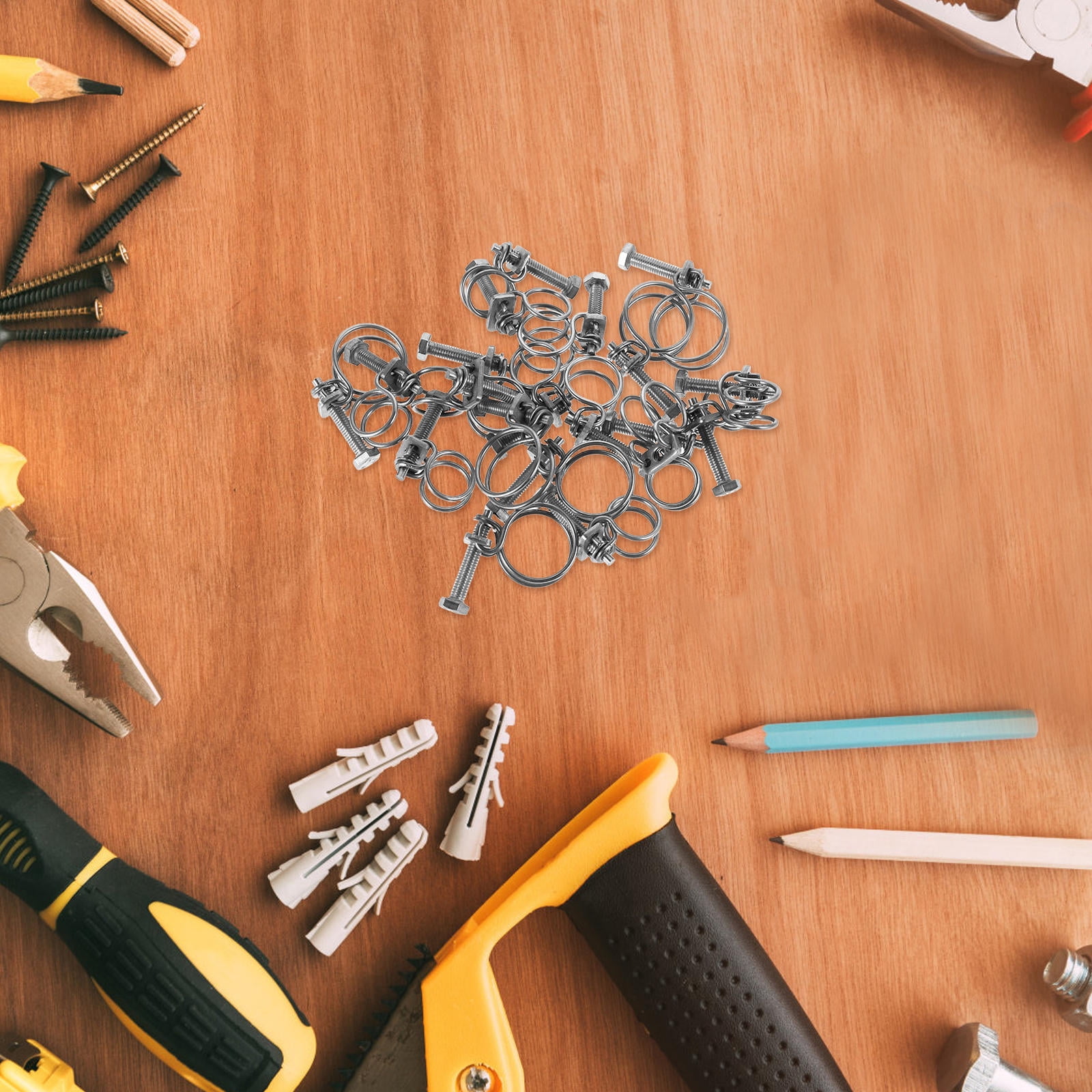 Masteelf 1 Set Stainless Steel Wire Hose Clips Adjustable Pond Hose ...