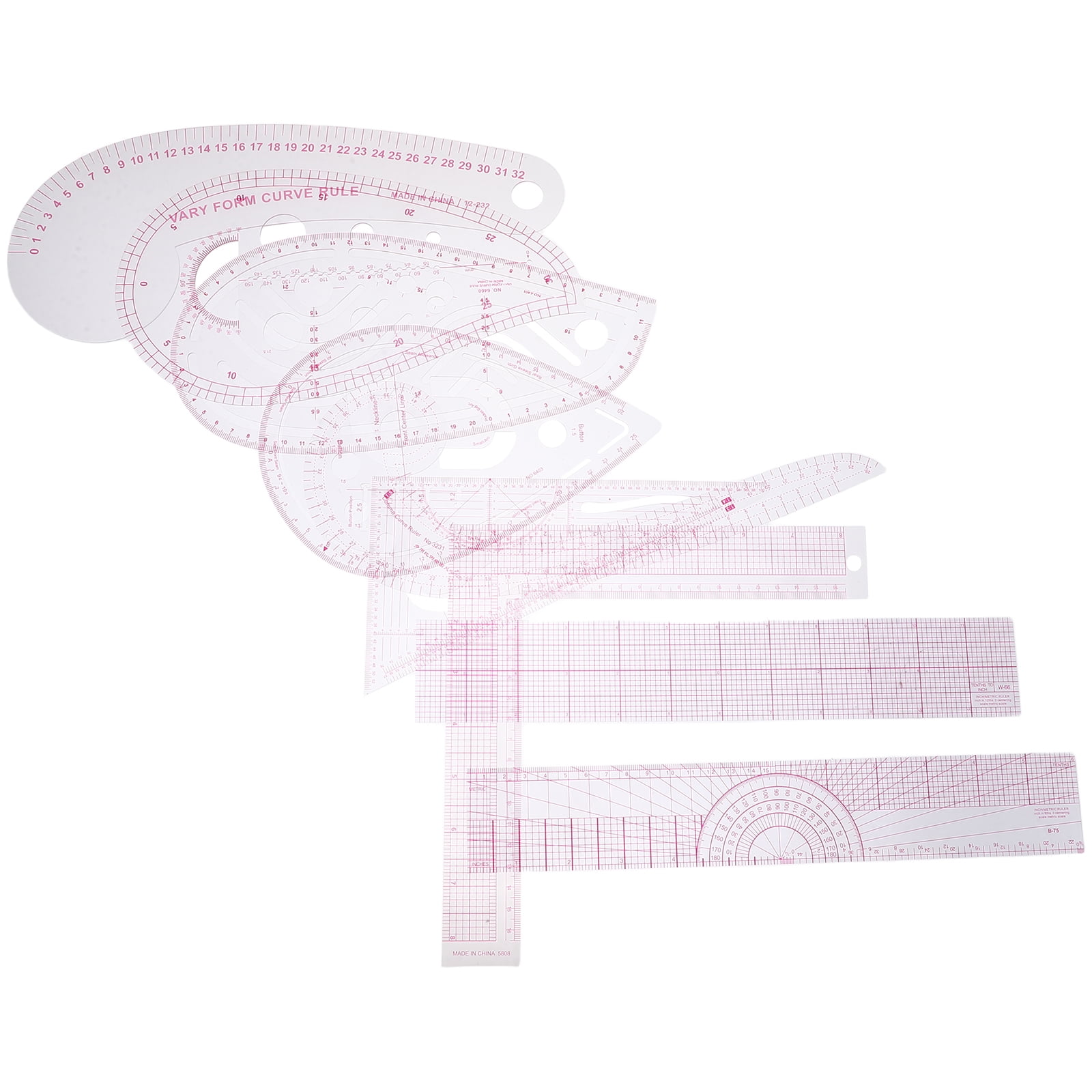 Masteelf 1 Set Stitching Ruler French Curved Sewing Rulers For Quilting ...