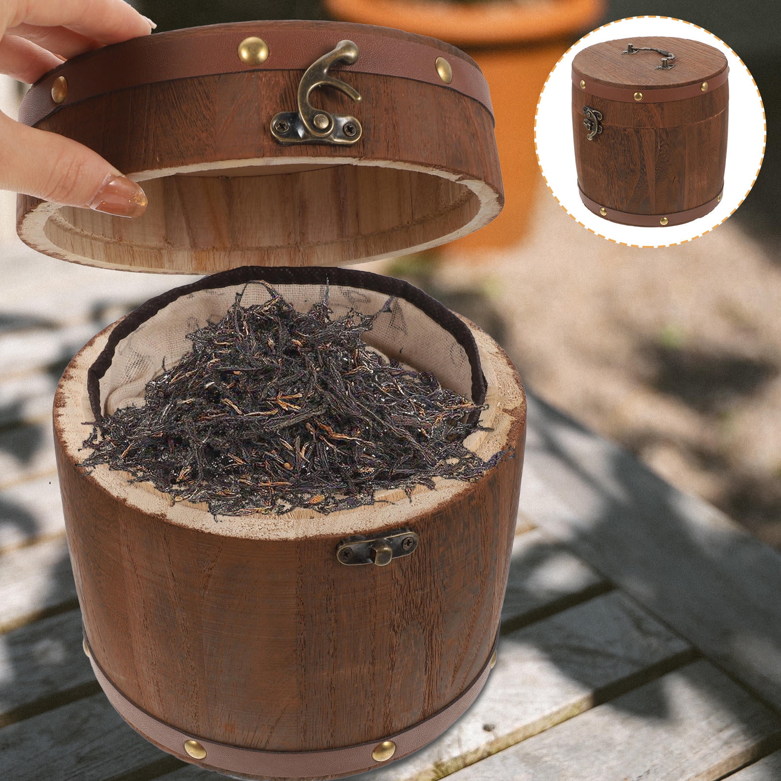 Masteelf 1 Set Tea Holder Wooden Tea Carrier Vintage Tea Case Tea Leaf ...