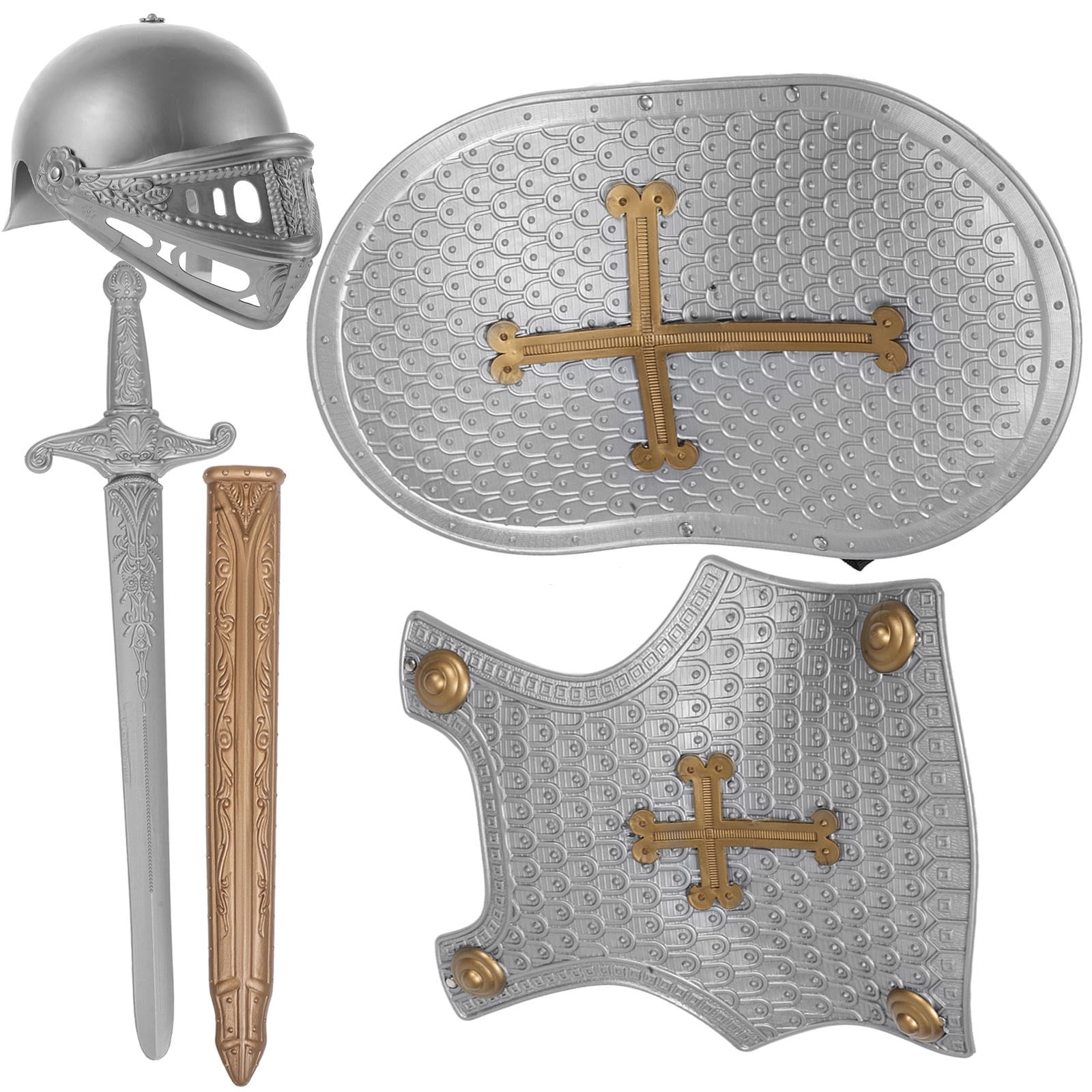 Roman Kids Toy Armor Set with Shield Helmet and Sword for Cosplay Party ...