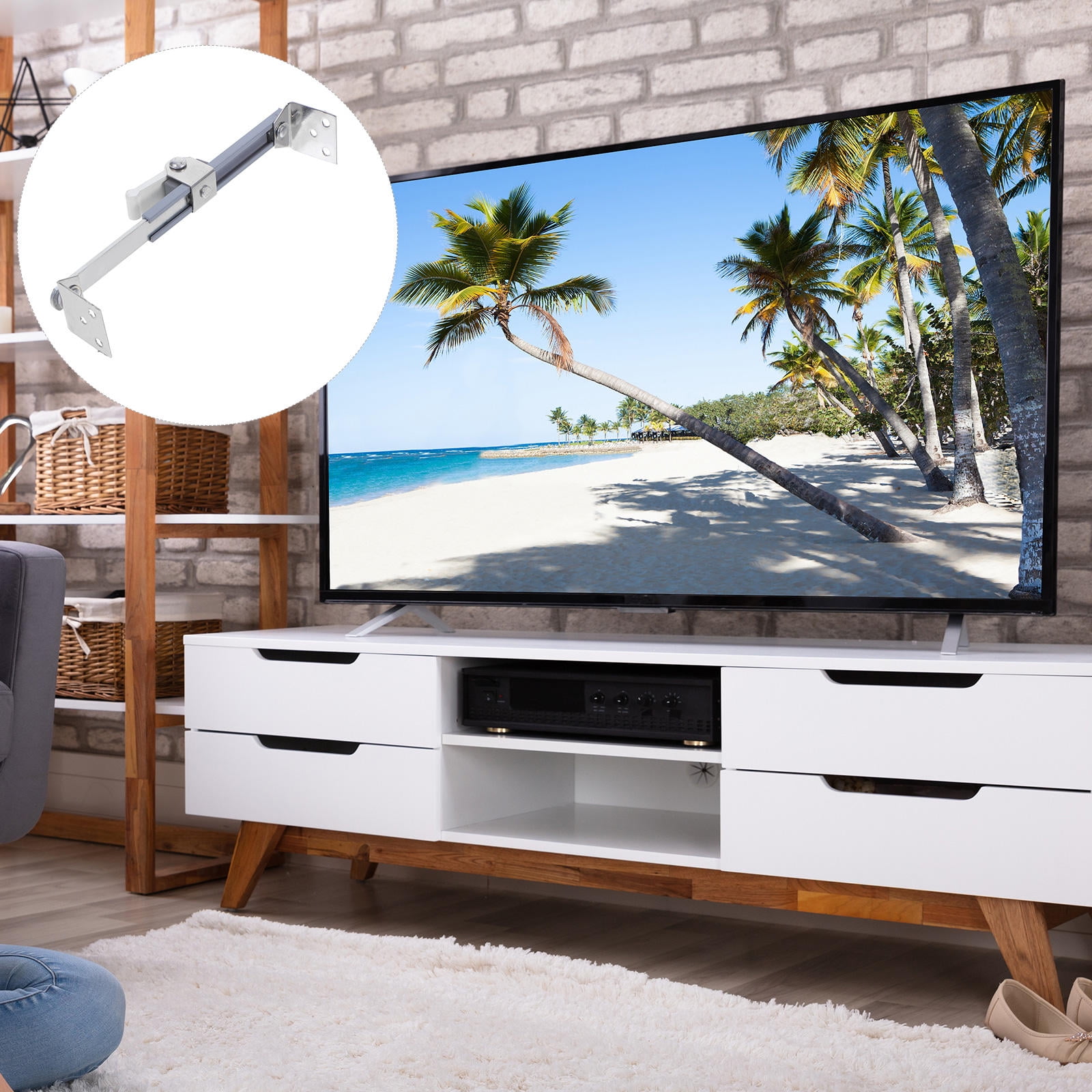 Masteelf 1 Set Tv Anchors Baby Pet Proofing Bracket Stainless Steel ...