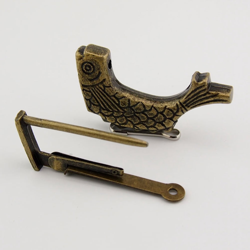 Masteelf 1 Set Vintage Chinese Padlock Creative Retro Fish Shaped Mini ...