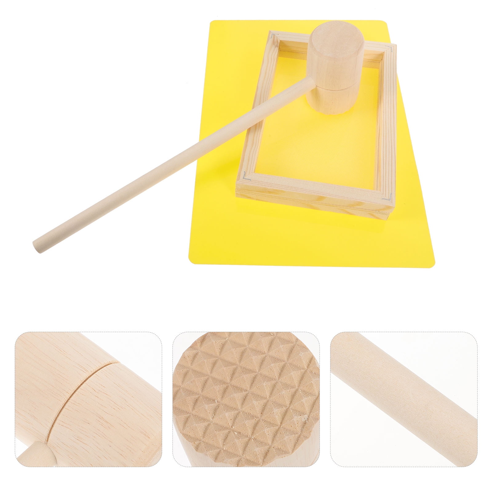 Masteelf 1 Set Wooden Paper Making Frame Paper Making Mold with Hammer ...