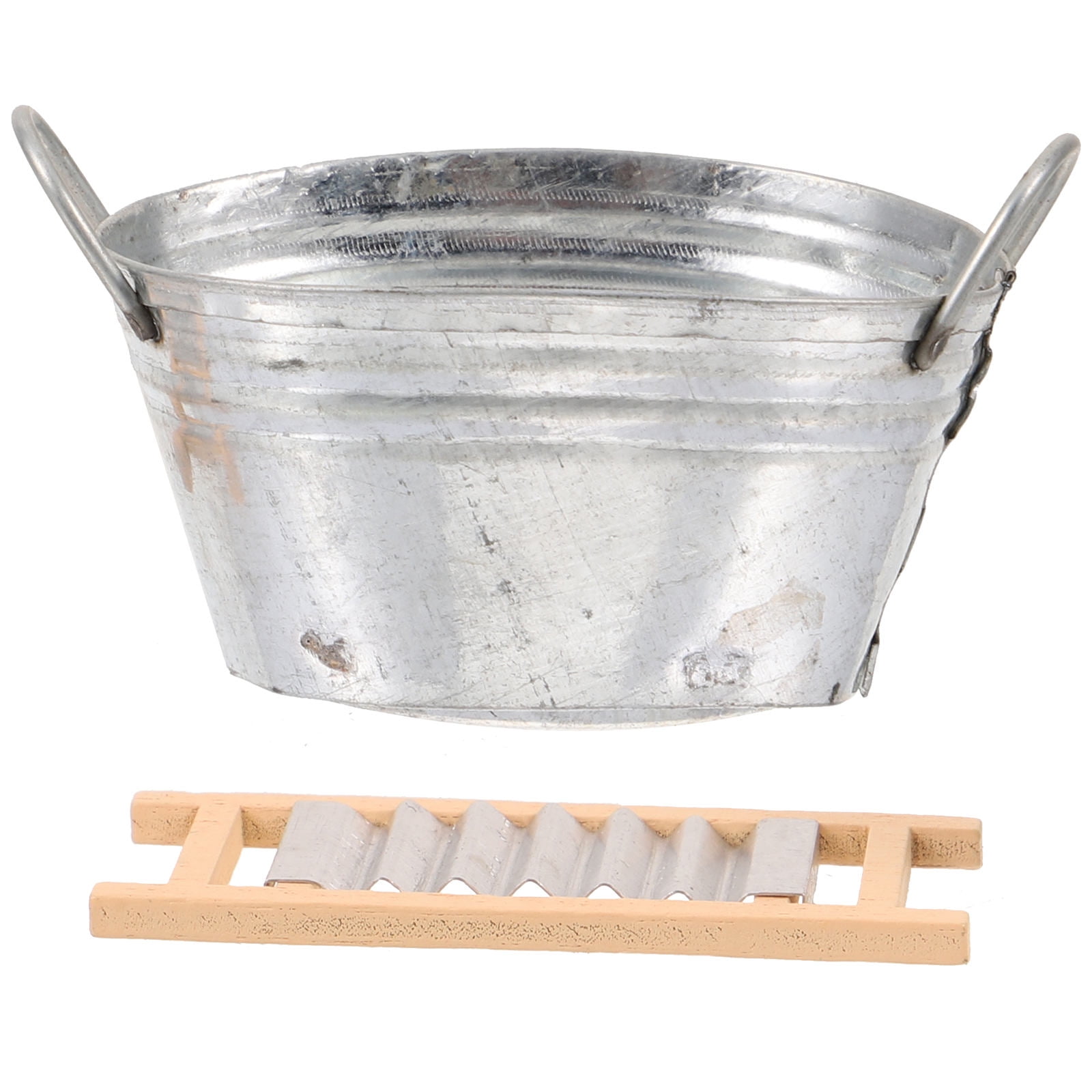 Masteelf 1 Set of Dollhouse Miniature Laundry Basin Wash Board Set Mini ...