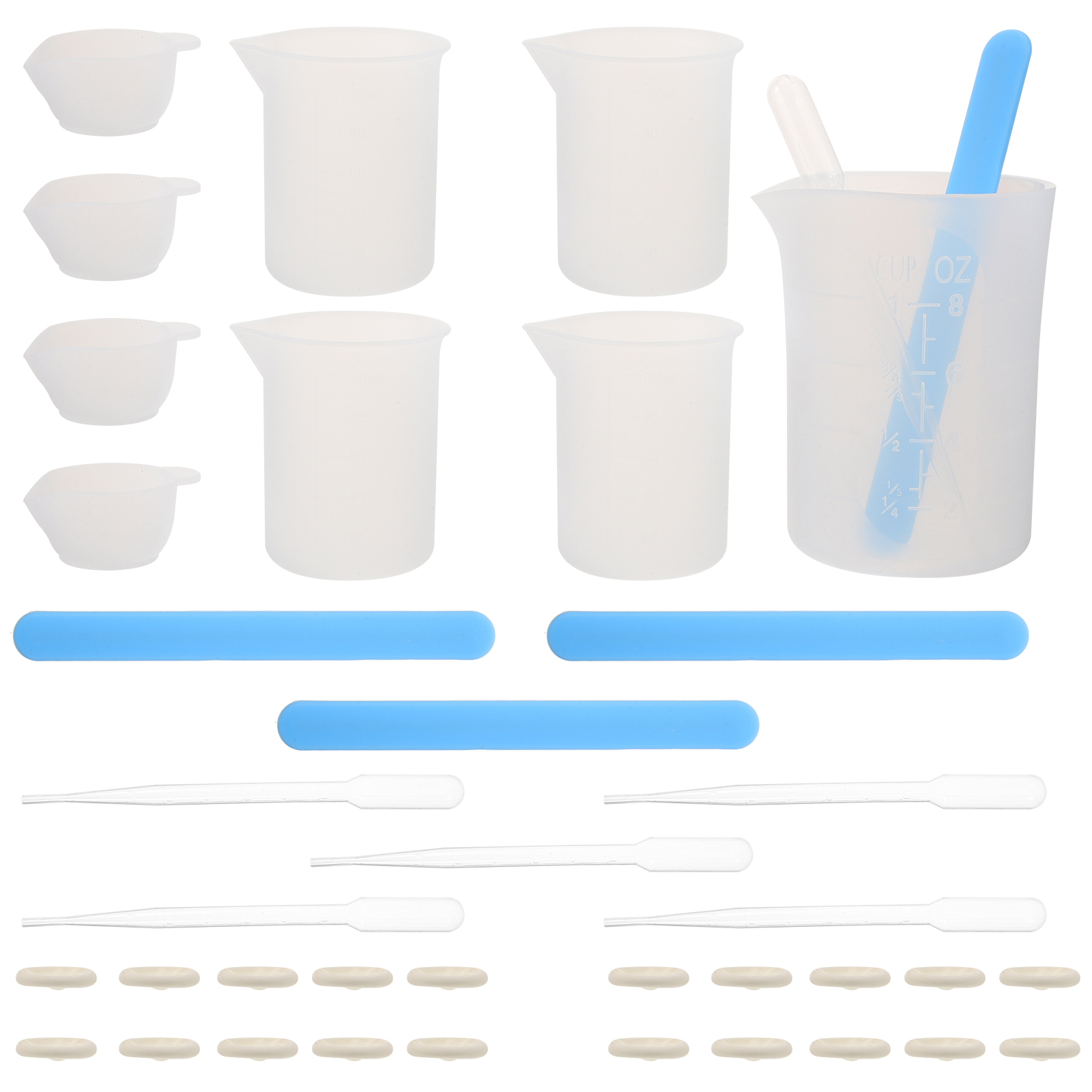 Masteelf 1 Set of Measuring Cups for Resin Epoxy Resin Mixing Sticks ...