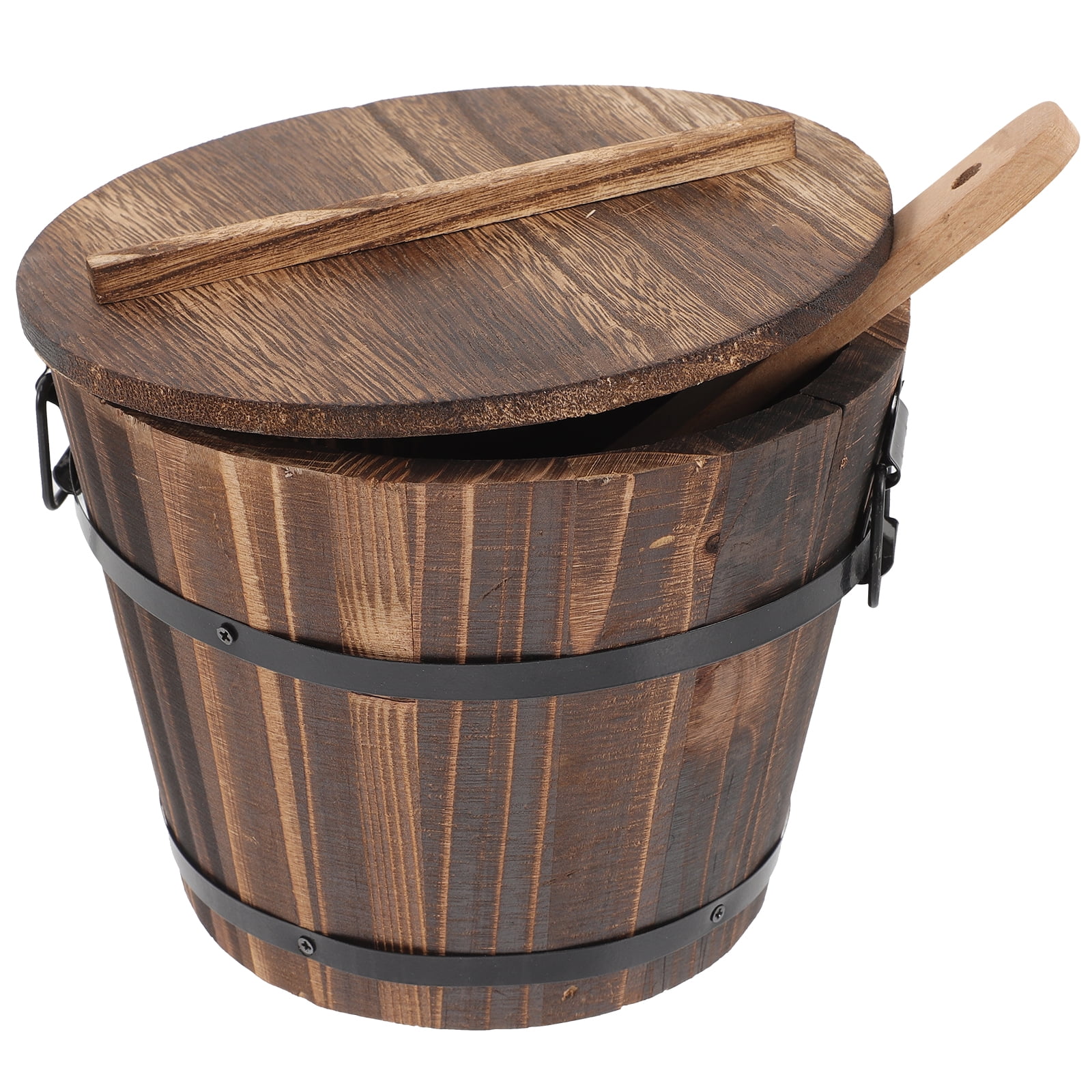 Masteelf 1 Set of Wooden Rice Bucket Convenient Food Barrel Household ...