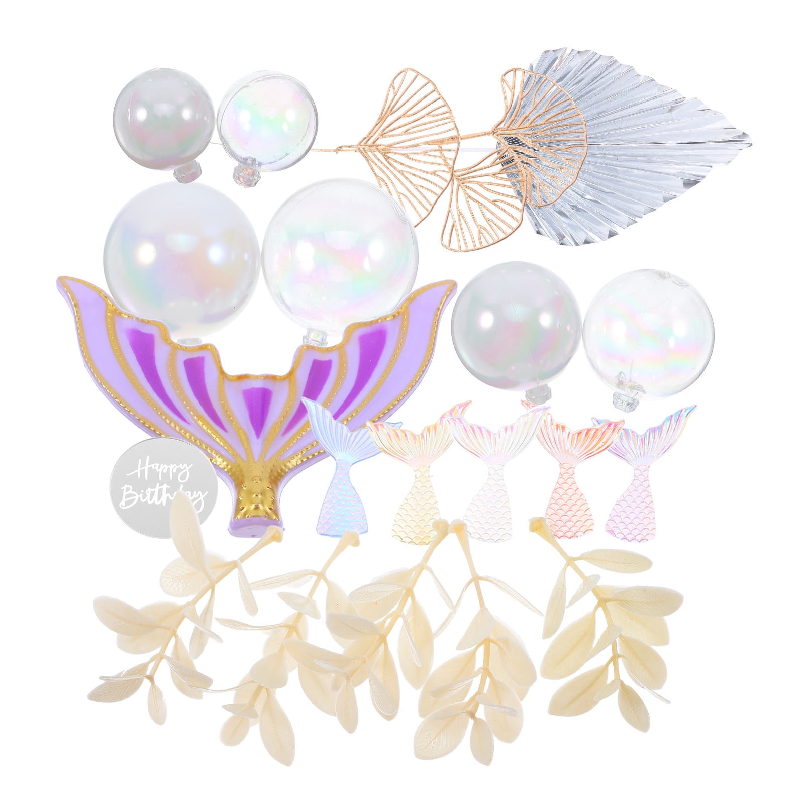 Masteelf 1 Sets Mermaid Birthday Cake Topper Mermaid Tail Cake Topper ...