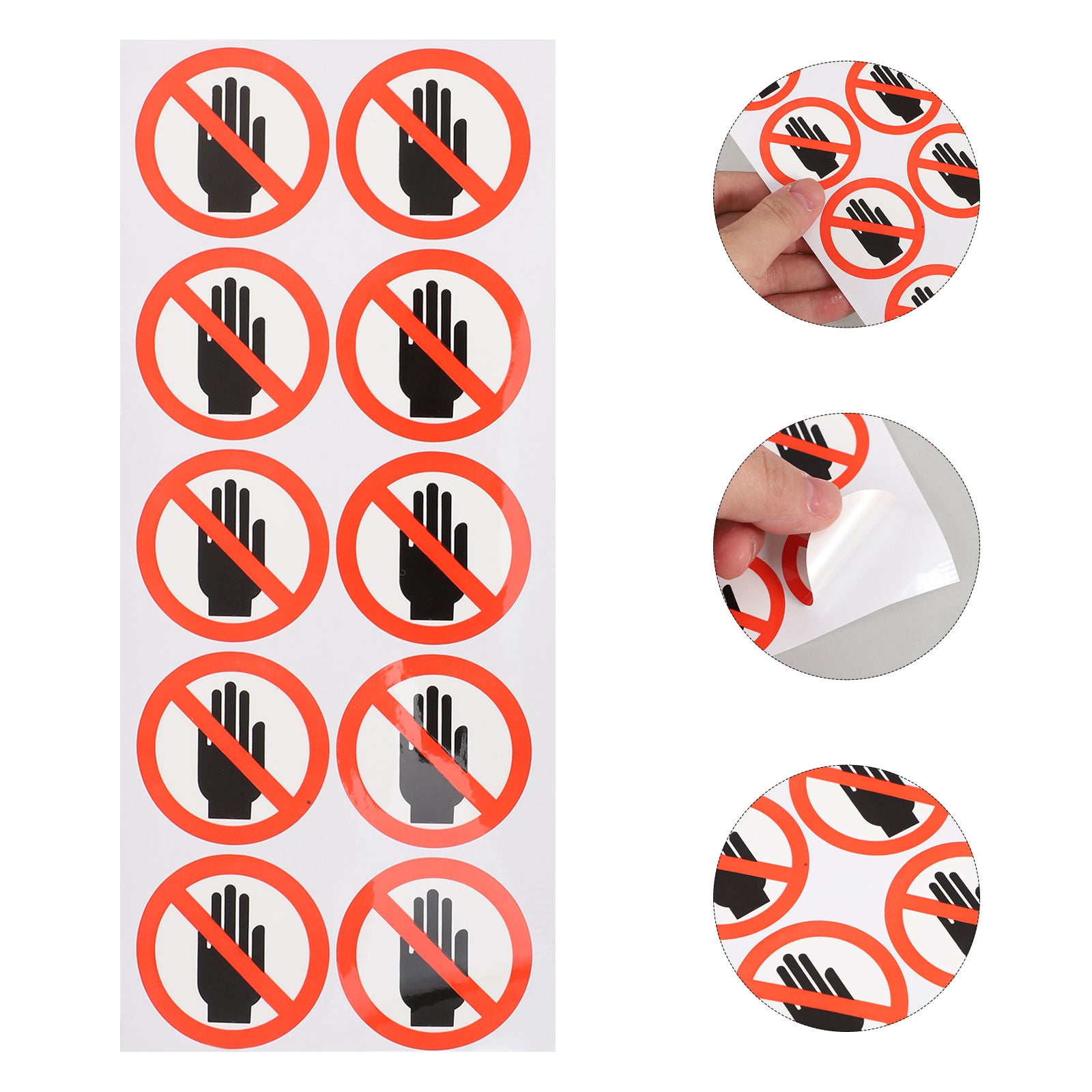 Masteelf 1 Sheet Adhesive Warning Labels Do Not Touch Sign Stickers for ...