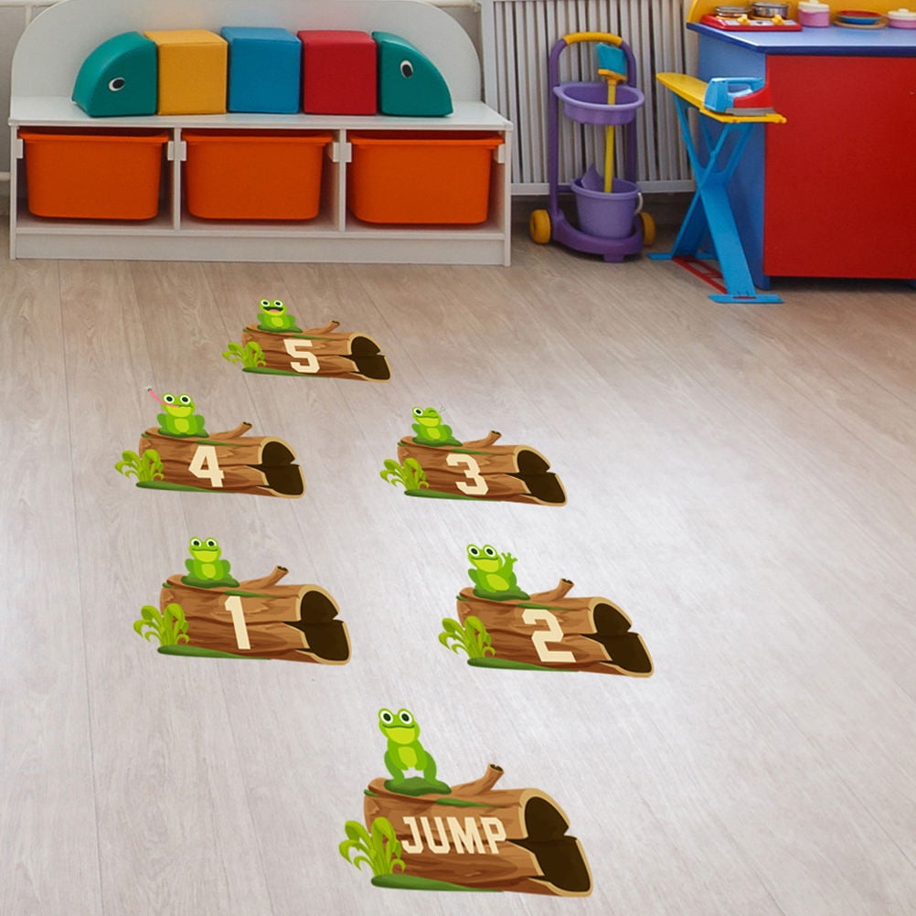 Masteelf 1 Sheet Adorable Frog Hopscotch and Sensory Path Decals for ...