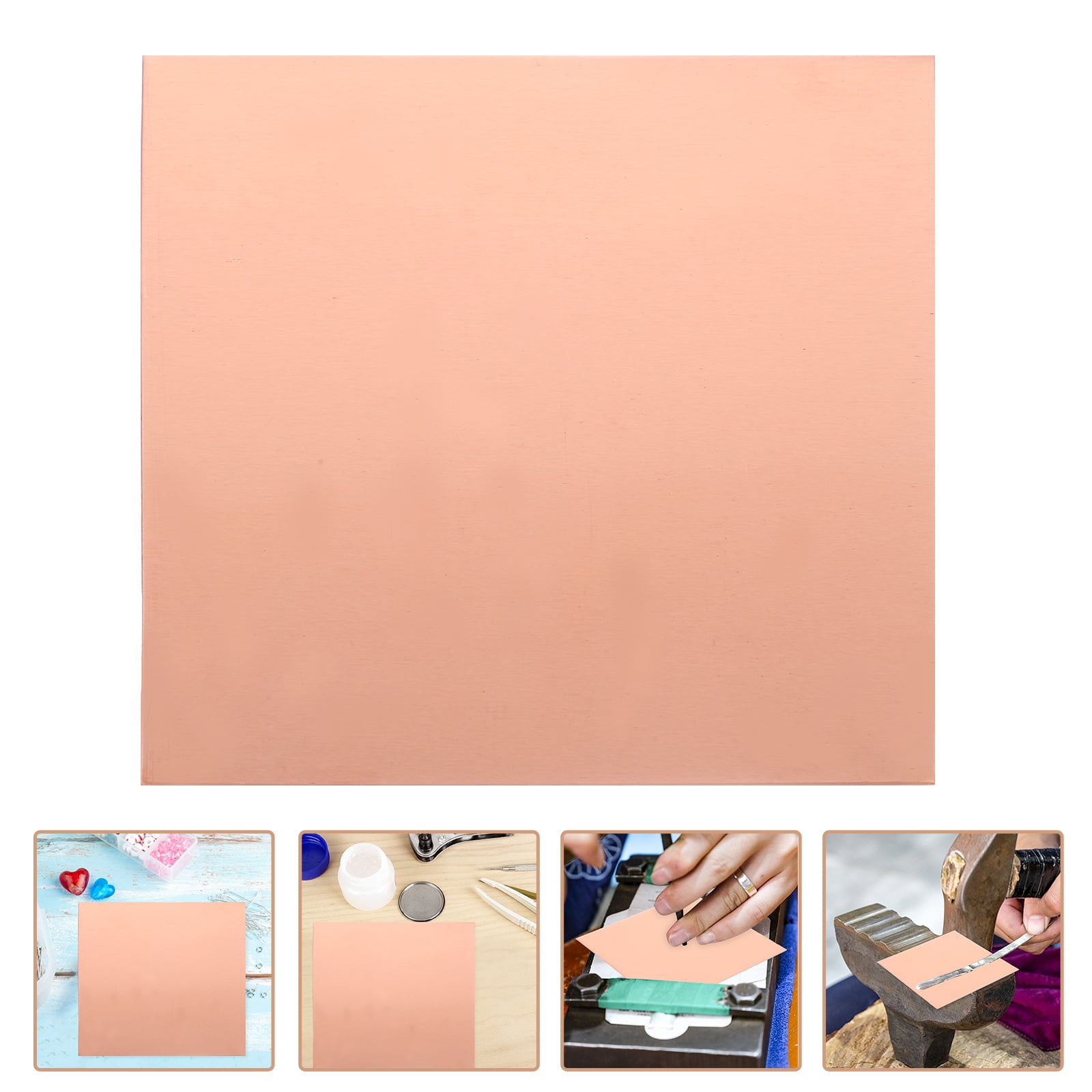 Masteelf 1 Sheet Copper Jewelry Making Sheet Copper Plate Metal Plate ...