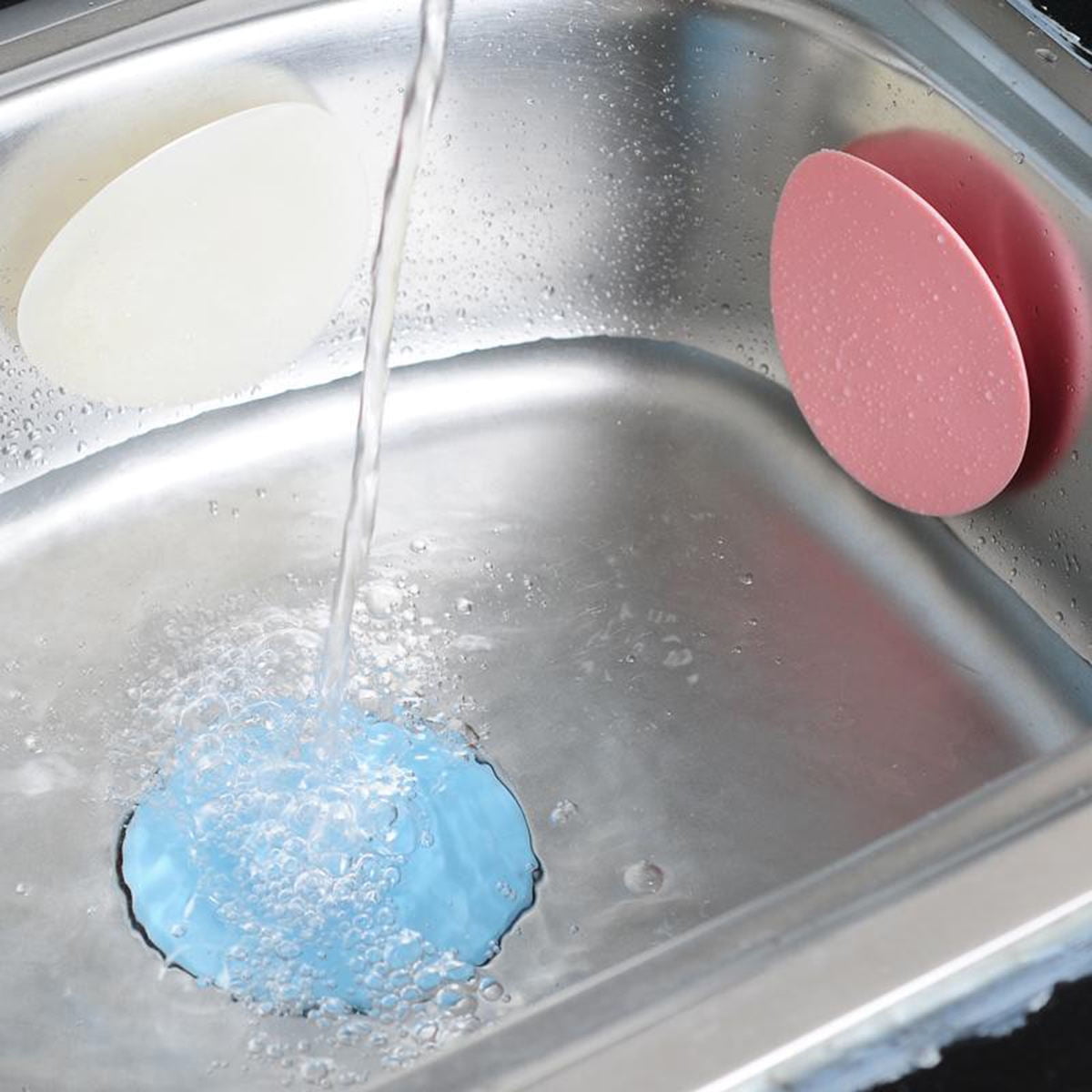 Masteelf 10.5cm Diameter Blue Flat Cover Drain Blocking Utility Sink ...