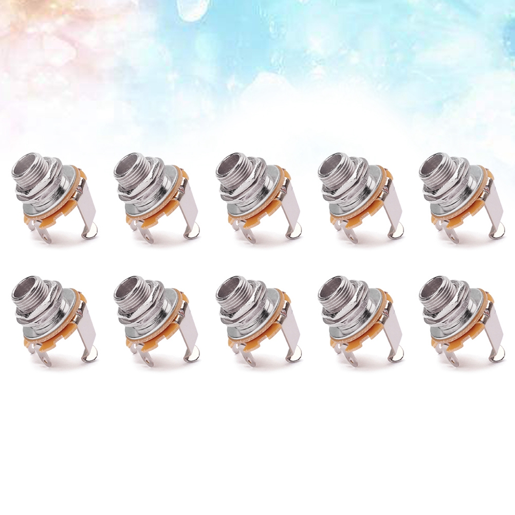Masteelf 10 PCS 1/4 Inch 6.35mm Mono Guitar Jack Socket Connector ...