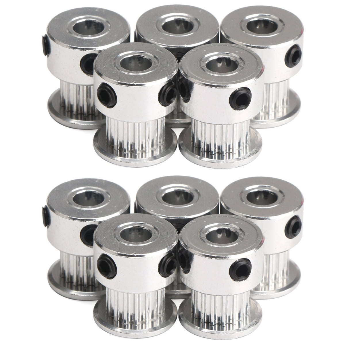 Masteelf 10 PCS Aluminum 2GT GT2 Pulleys 20 Teeth Bore 8mm for 3D ...