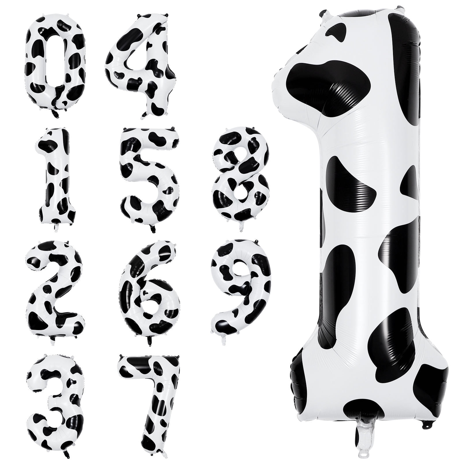 Masteelf 10 Pcs Number Balloon Cow Theme Party Decorations Balloons ...