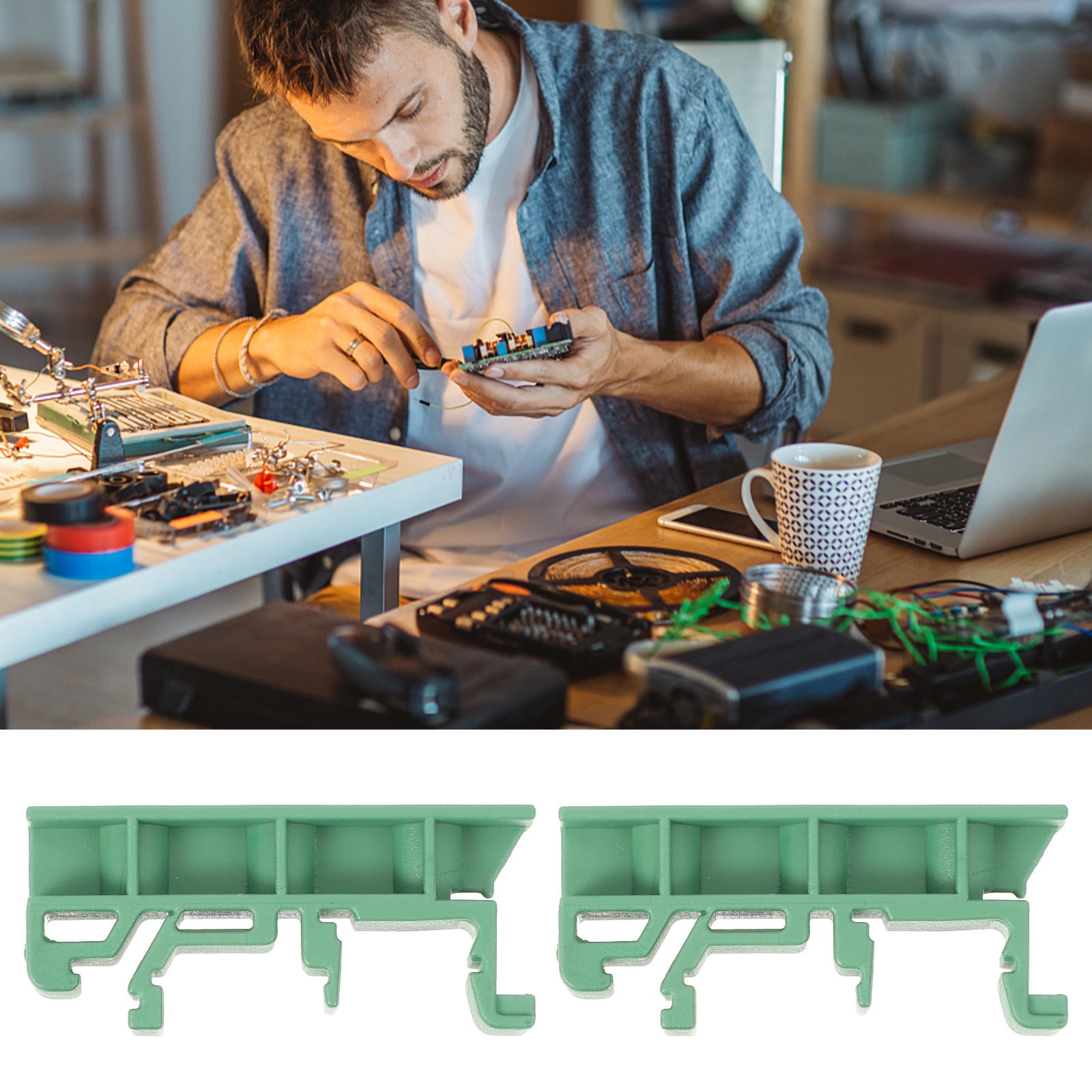 Masteelf 10 Sets PCB DIN Rail Mounting Bracket Base Easy to Assemble ...