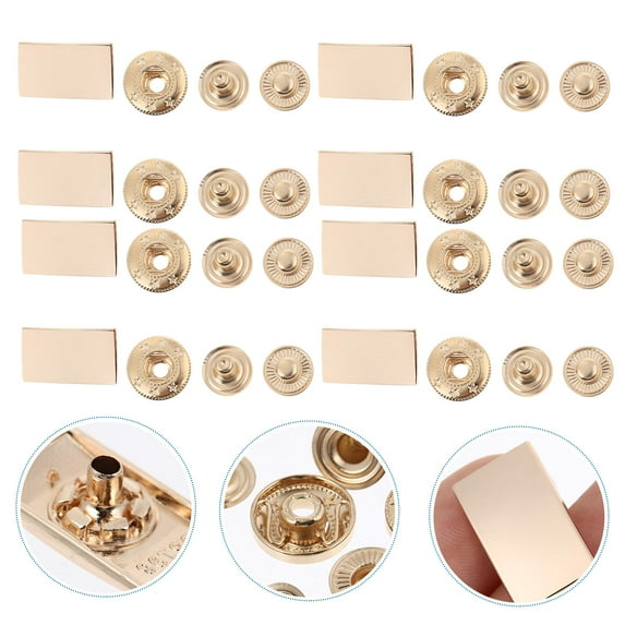 Masteelf 10 Sets Press Studs Buttons Invisible Snap Fasteners Golden - Walmart.com