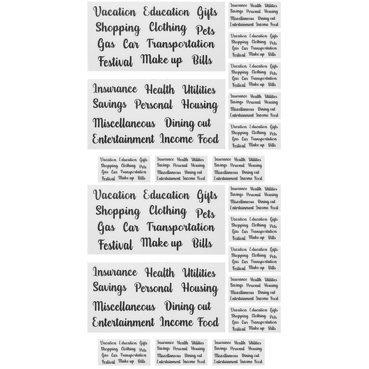 Masteelf 10 Sets of Multi-function Budget Stickers Classifying Cash Envelope Labels Portable ...