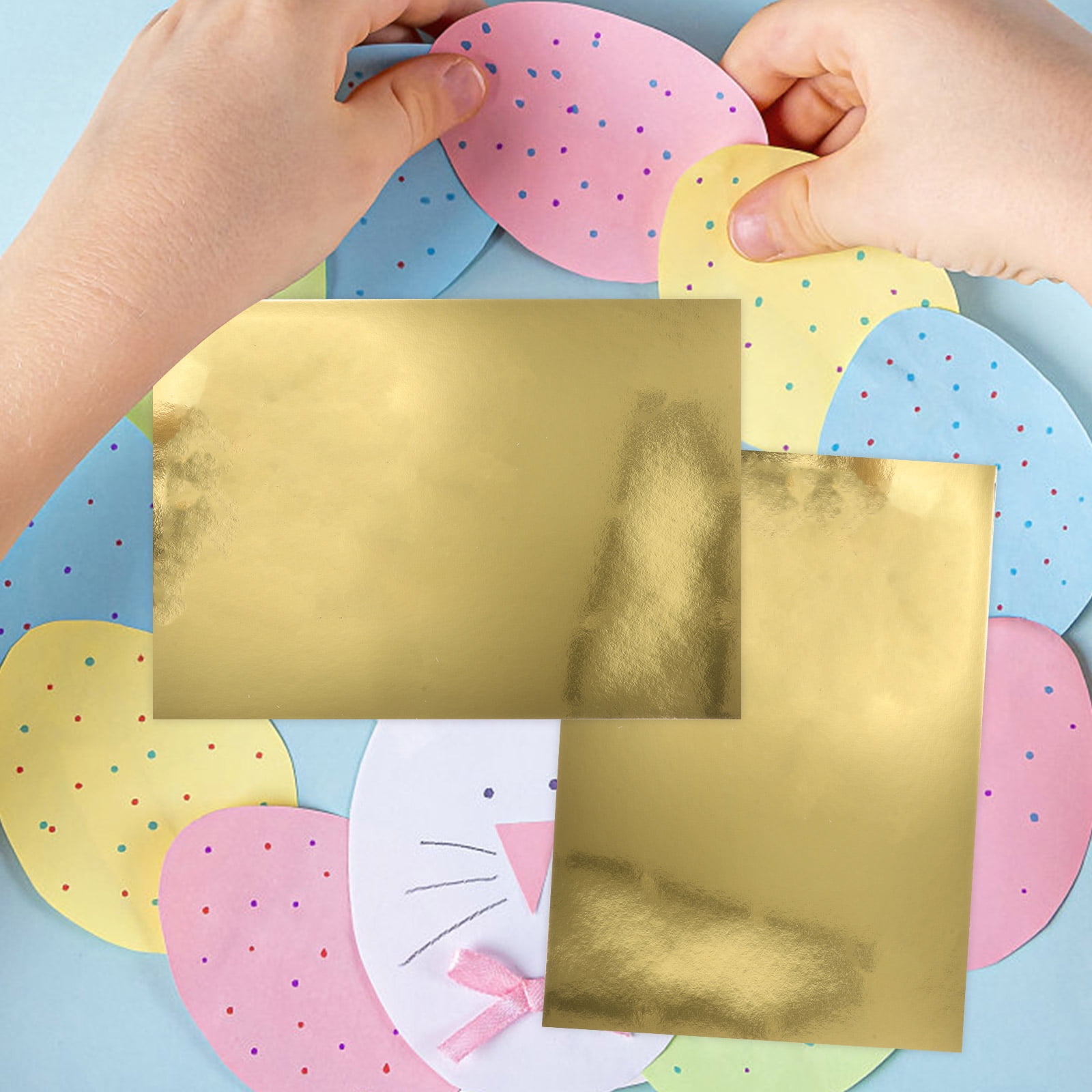 Masteelf 10 Sheets Glitter Holographic Decorations Mirror Child Golden ...