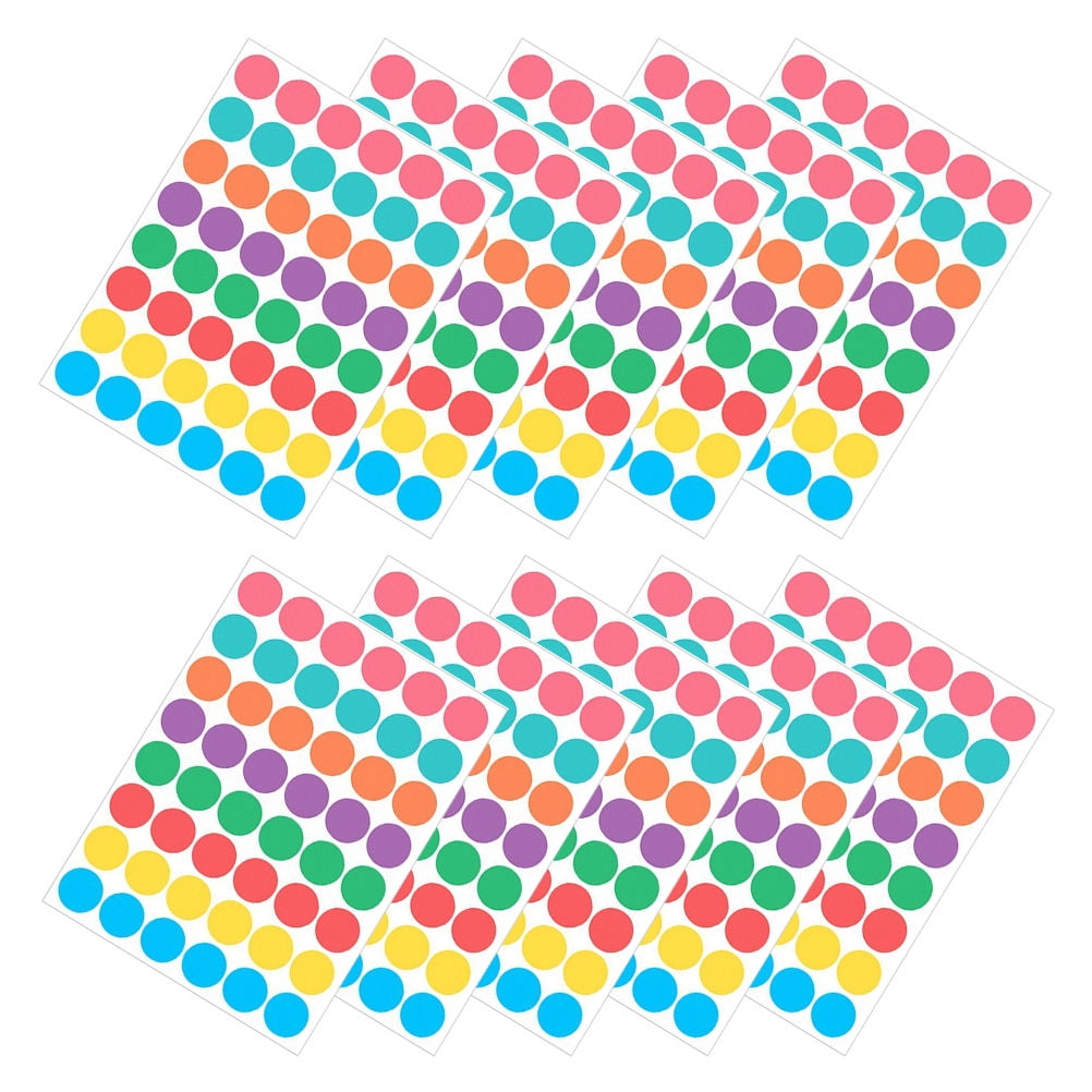Masteelf 10 Sheets Blank Round Labels with Decorative Dots Multi Use ...