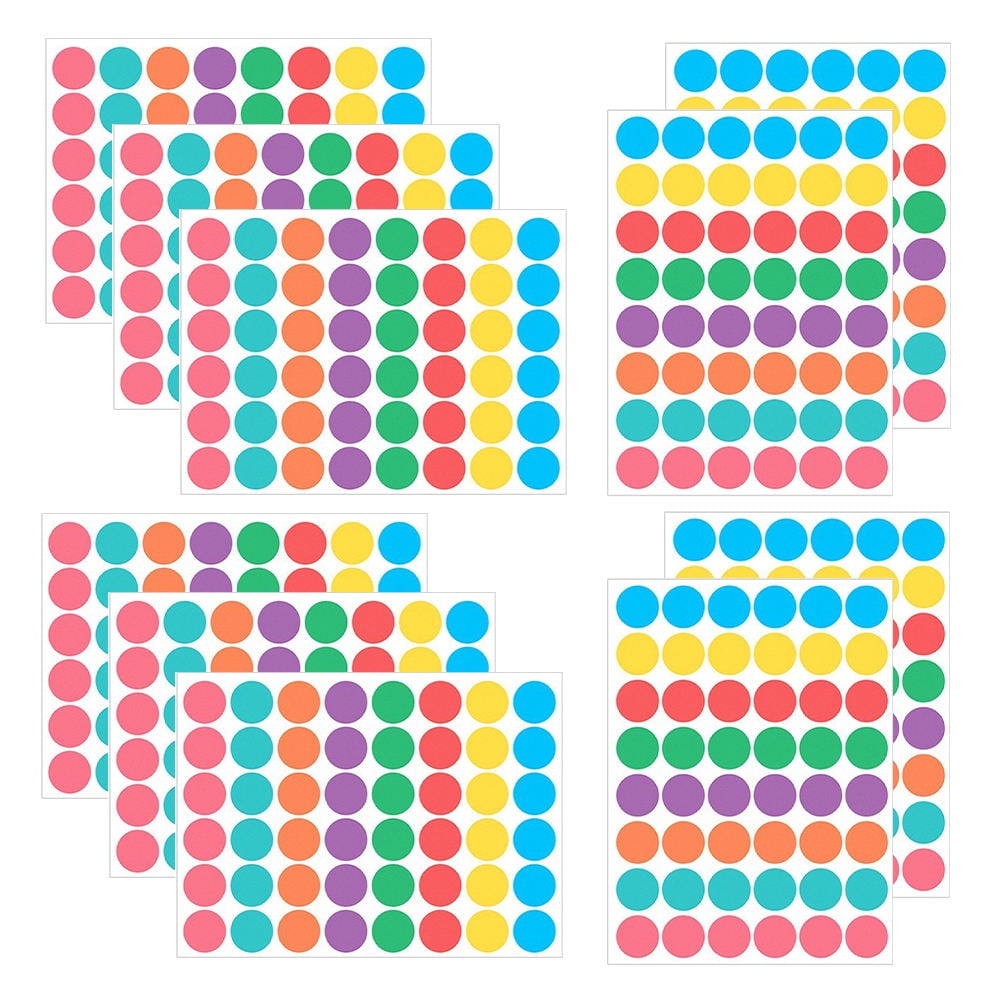 Masteelf 10 Sheets Round Label Stickers Adhesive Dots Label Printer ...