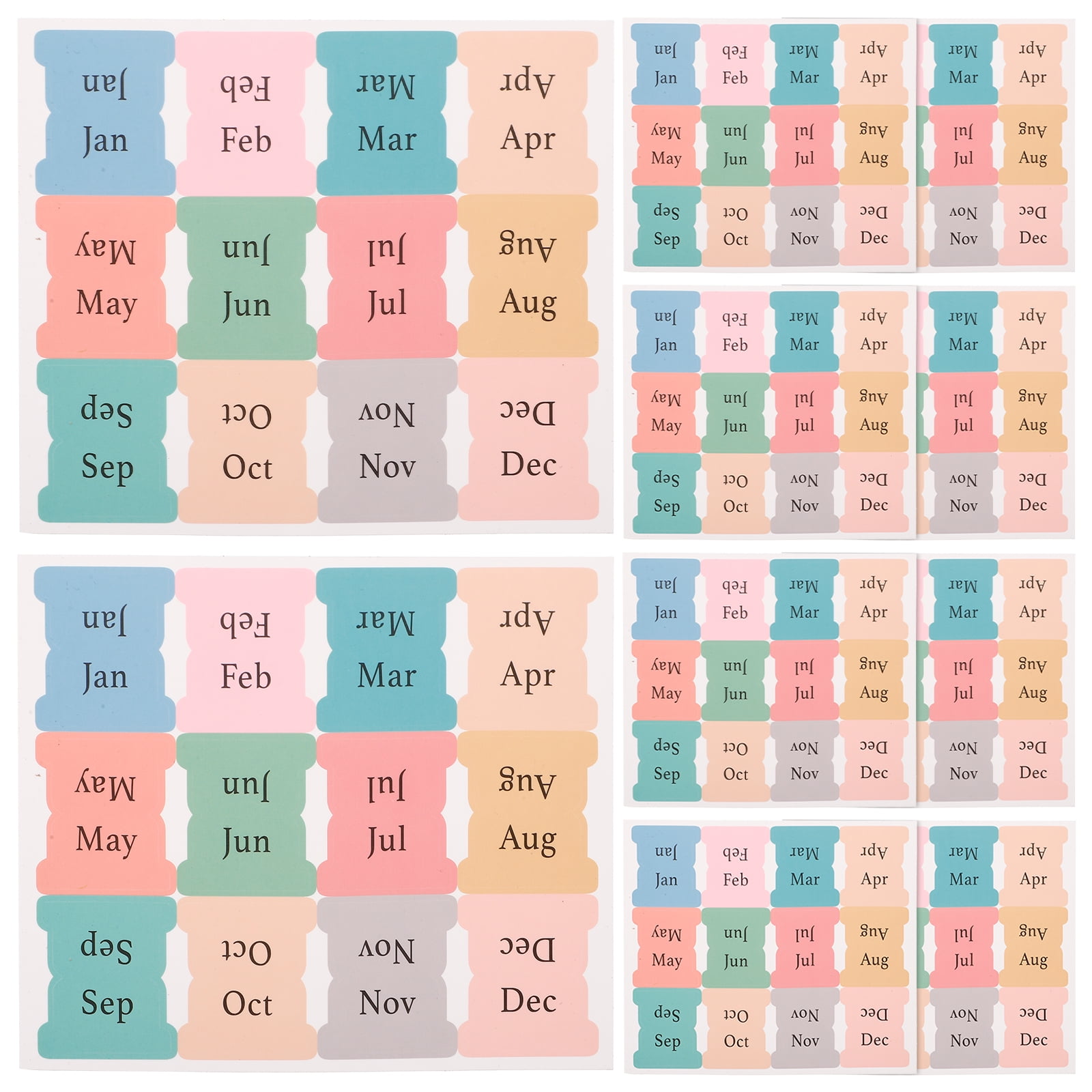 Masteelf 10 Sheets of Monthly Tabs Sticky Tabs Page Markers Vintage ...