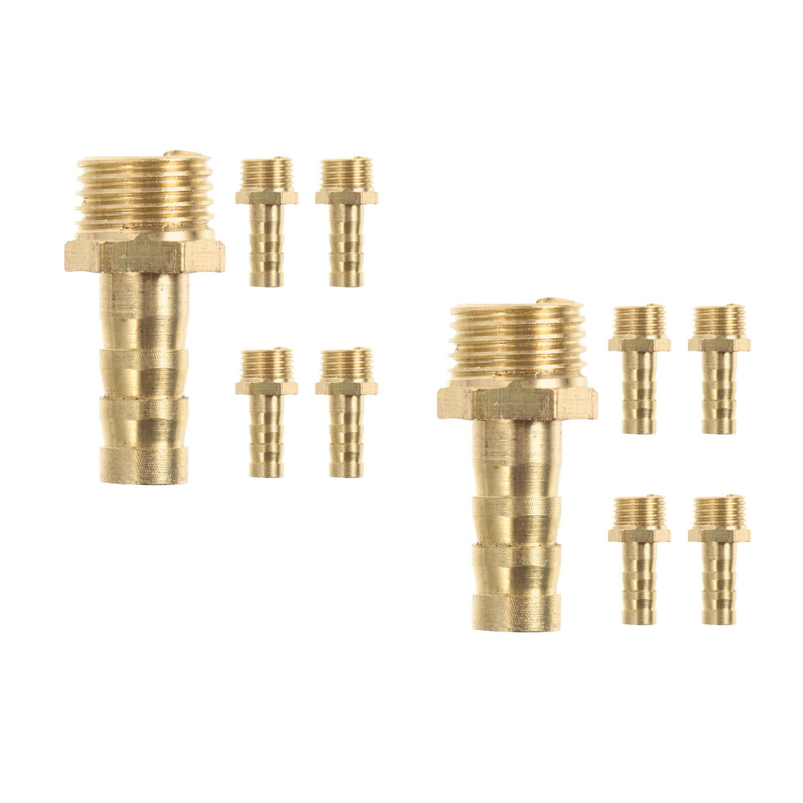 Masteelf 10 pcs Air Fittings Joint Brass Hose Connector Hose Barb ...
