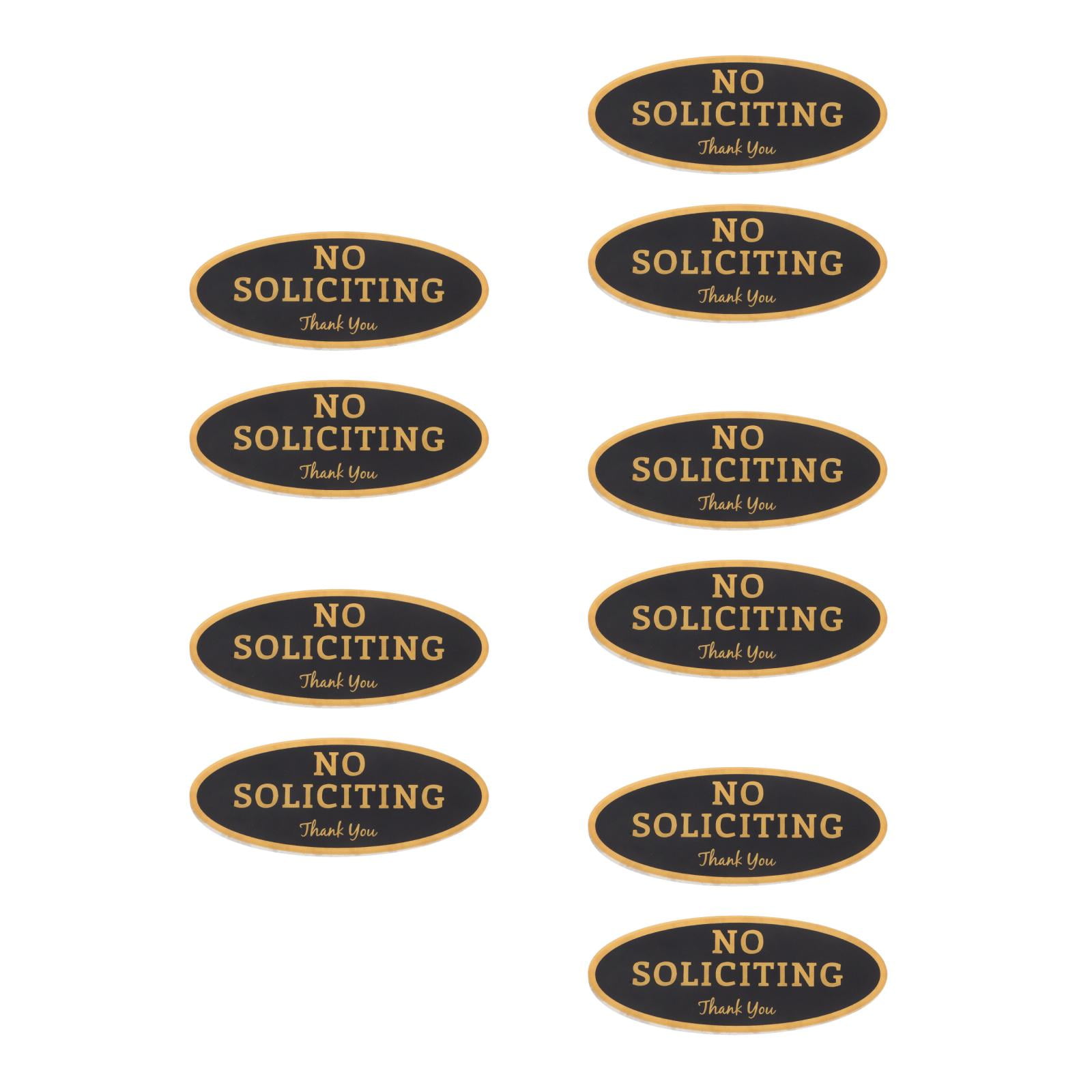 Masteelf 10 pcs Oval No Soliciting Sign For Front Door Self-Adhesive ...