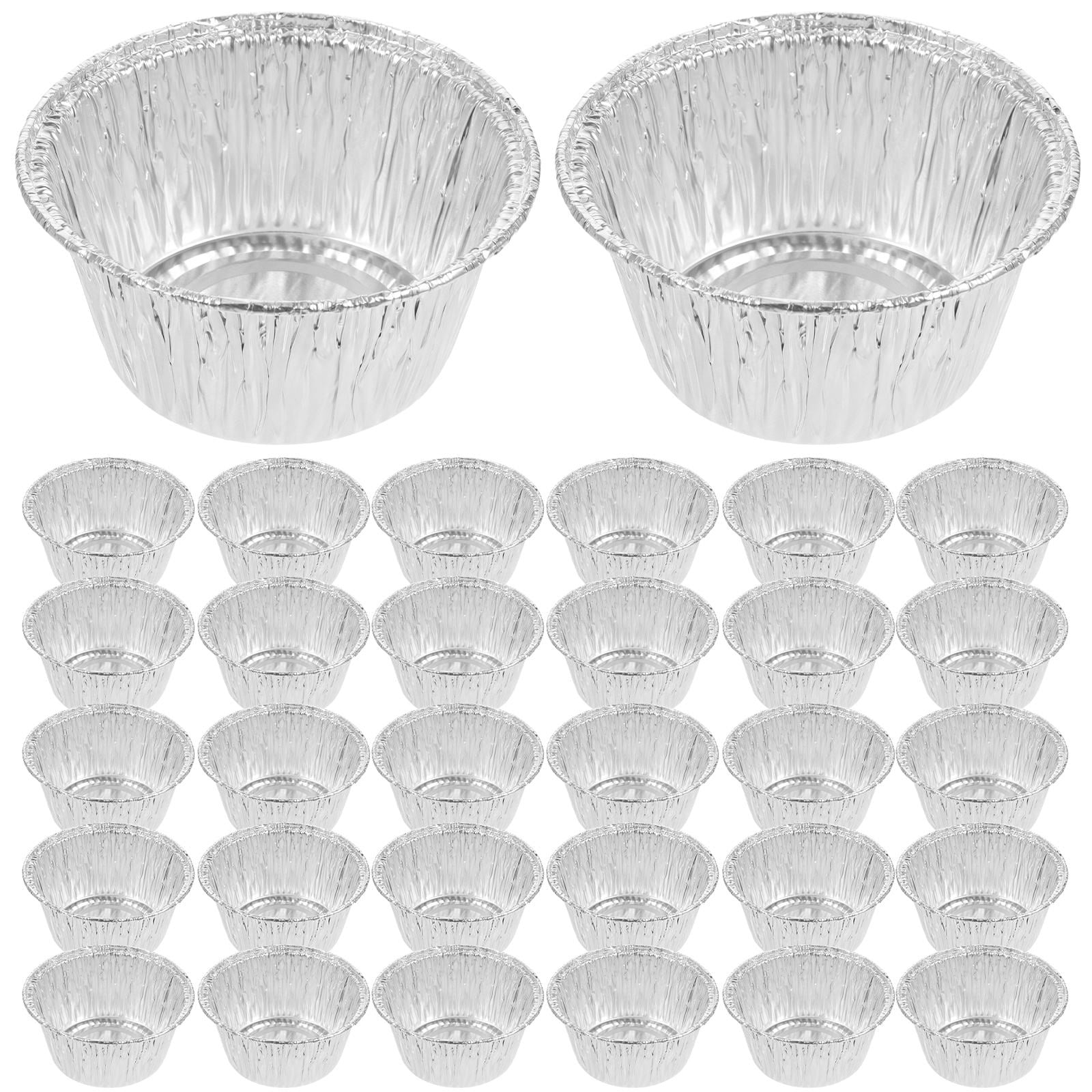 Masteelf 100 Count Silver Aluminum Foil Cups for Baking Cakes Pies and ...