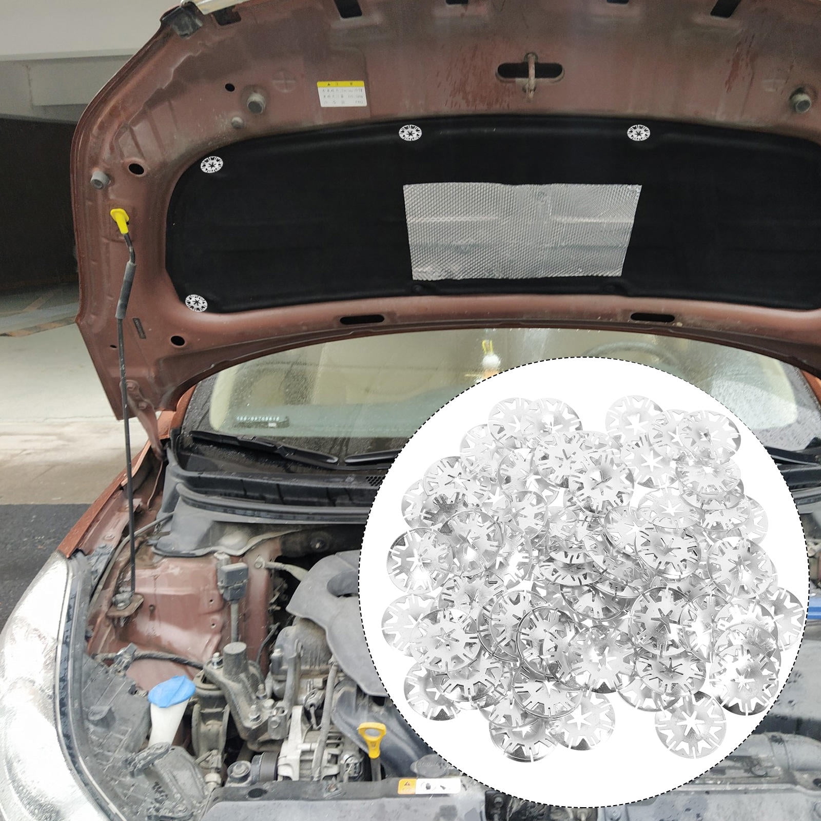 Masteelf 100 Pcs Hood Heat Shield Clips Insulation Base Card Internal ...