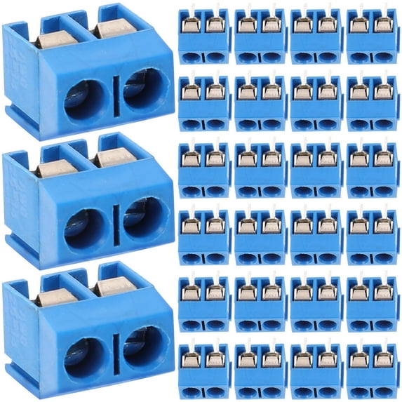 Masteelf 100 Pcs Pcb Connectors Lugs Cold Pressure Terminal Block Blue ...