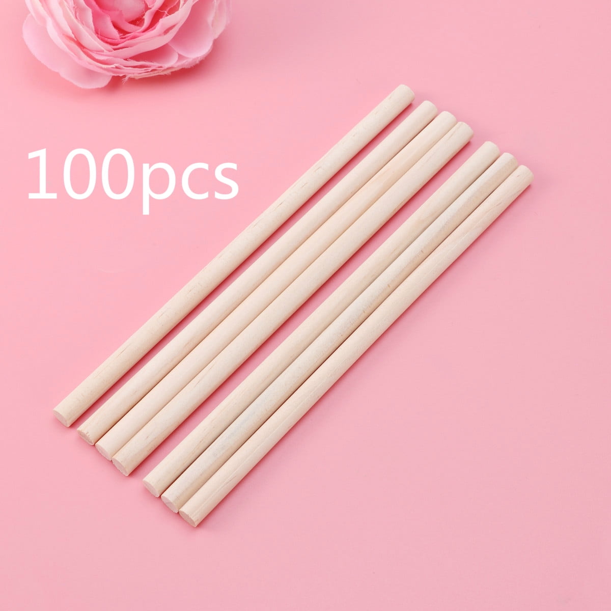 Masteelf 100 Pcs Wood Building Model Round Rods Size Pine Sticks Woods ...