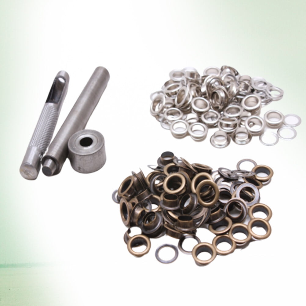 Masteelf 100 Set Grommets Kit Sturdy Brass Eyelets Button Kit with ...