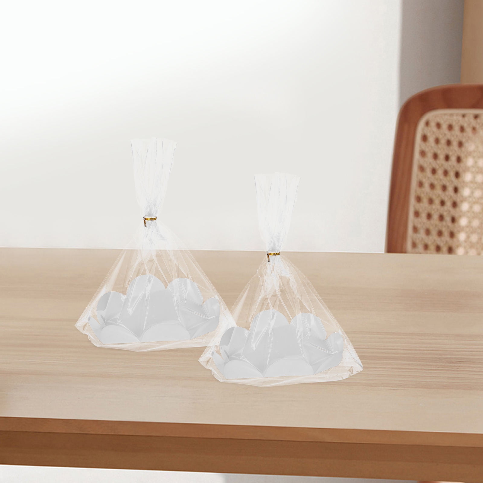 Masteelf 100 Sets Clear Cookie Bags Resealable Cellophane Bag With Cake ...