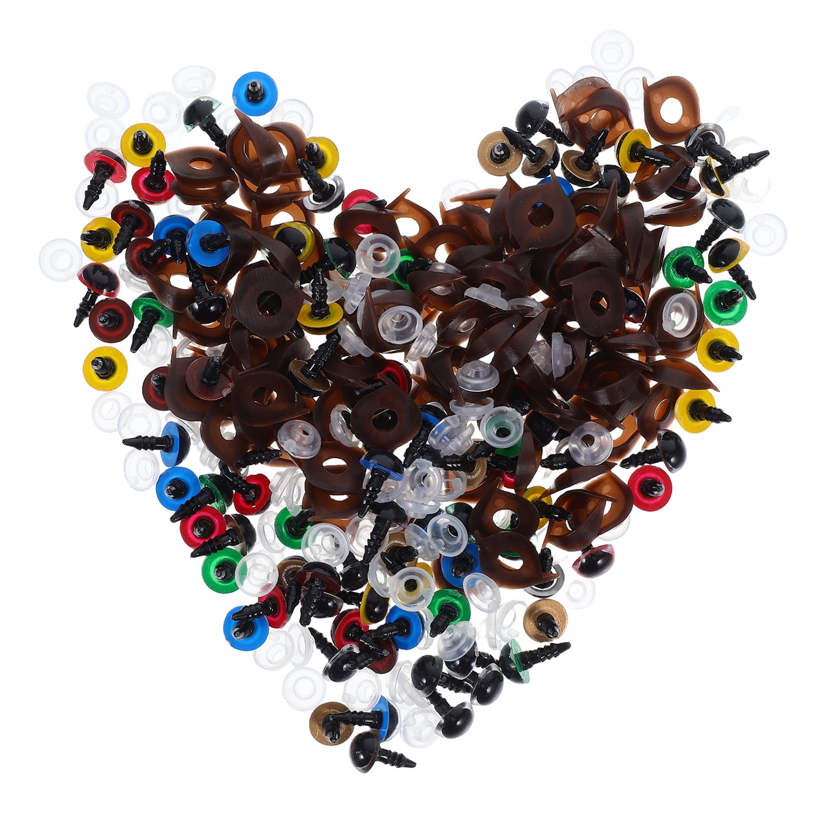 Masteelf 100 Sets DIY Doll Eyes Safety Eyes with Washers Double Eyelid ...