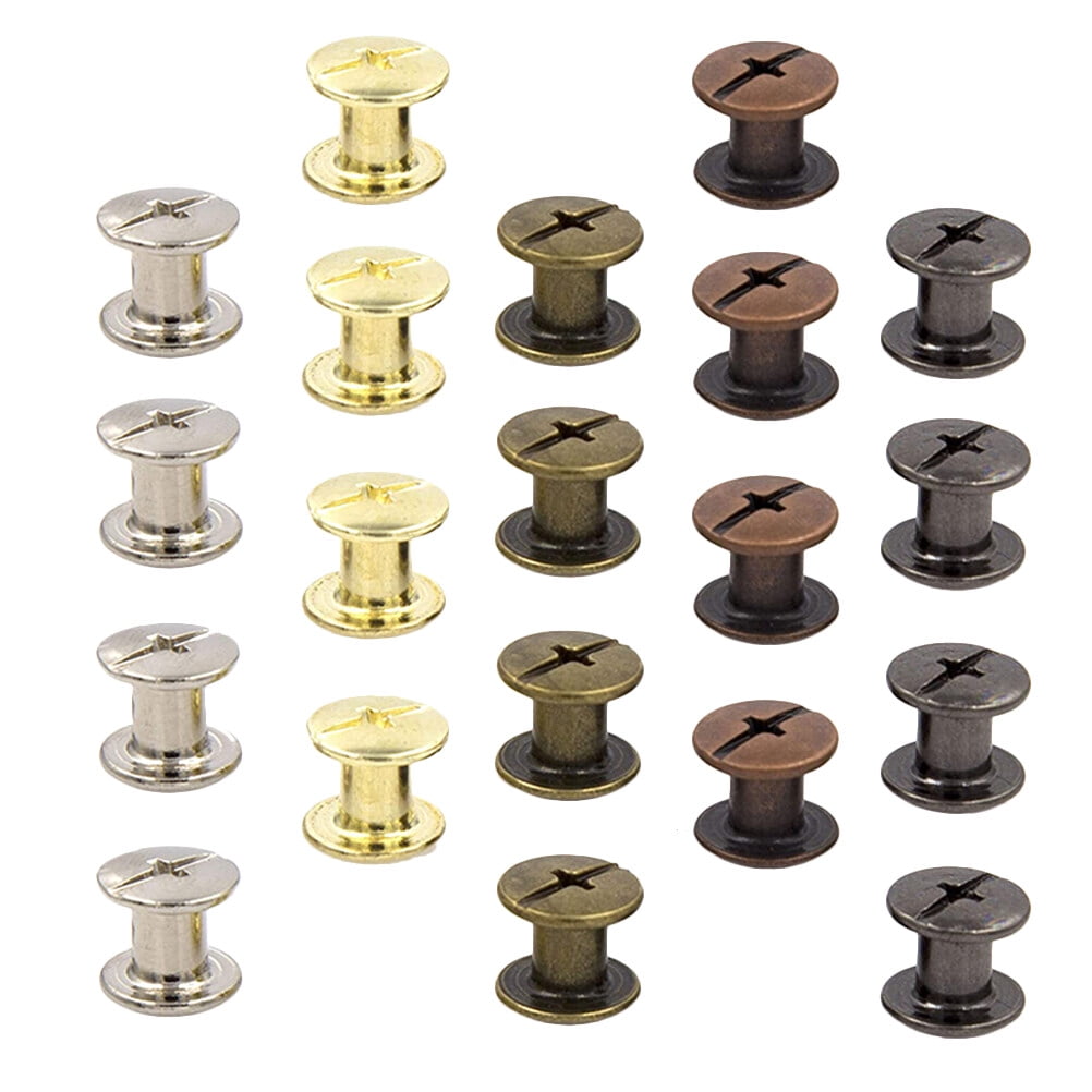 Masteelf 100 Sets Double-sided Rivets Decorative Rivets DIY Leather ...