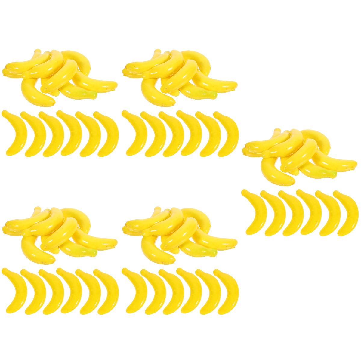 Masteelf 100 pcs Artificial Banana Models Artificial Yellow Banana ...