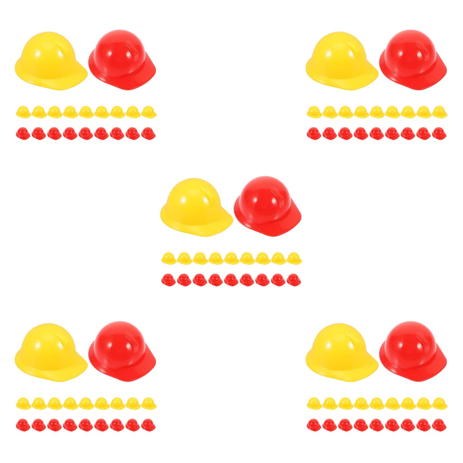 Masteelf 100 pcs Miniature Construction Hats For Kids Party Tiny Safety ...