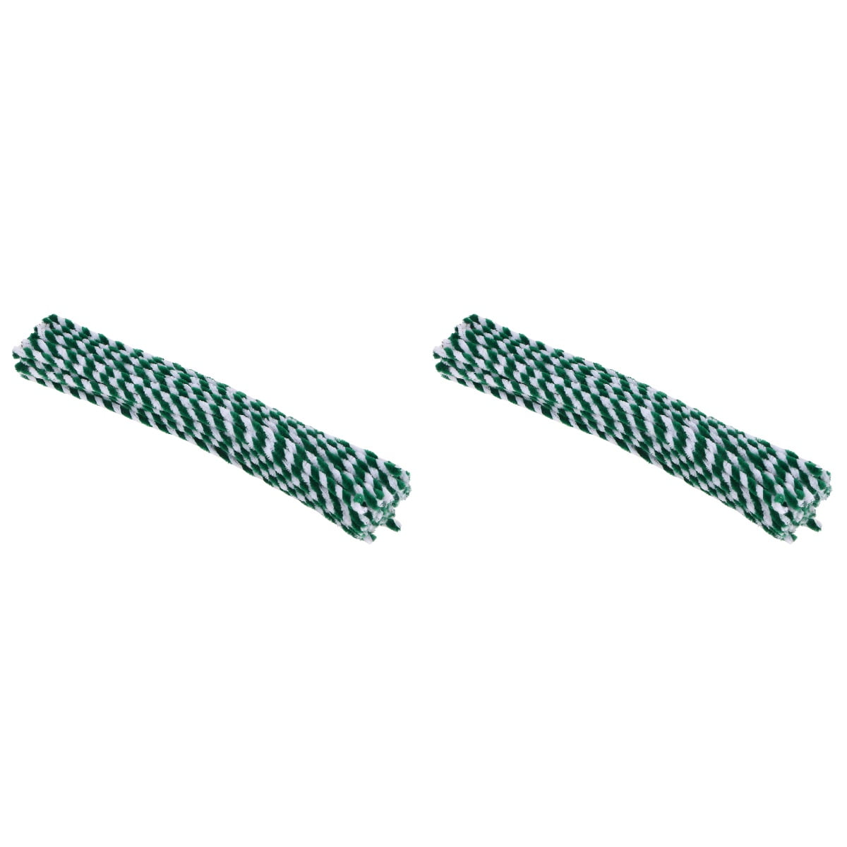 Masteelf 100 pcs Two-tone Craft Chenille Stems Dark Green and White ...