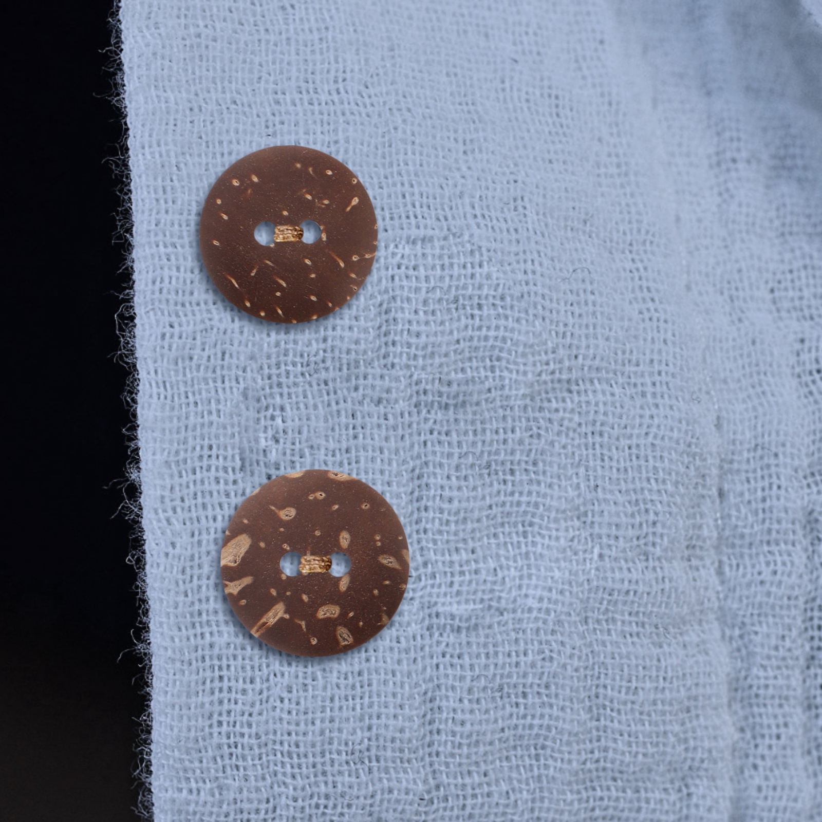 Masteelf 100pcs Coconut Shell Natural Buttons With Two Holes Round Flat Coco Shell Scrapbooking ...