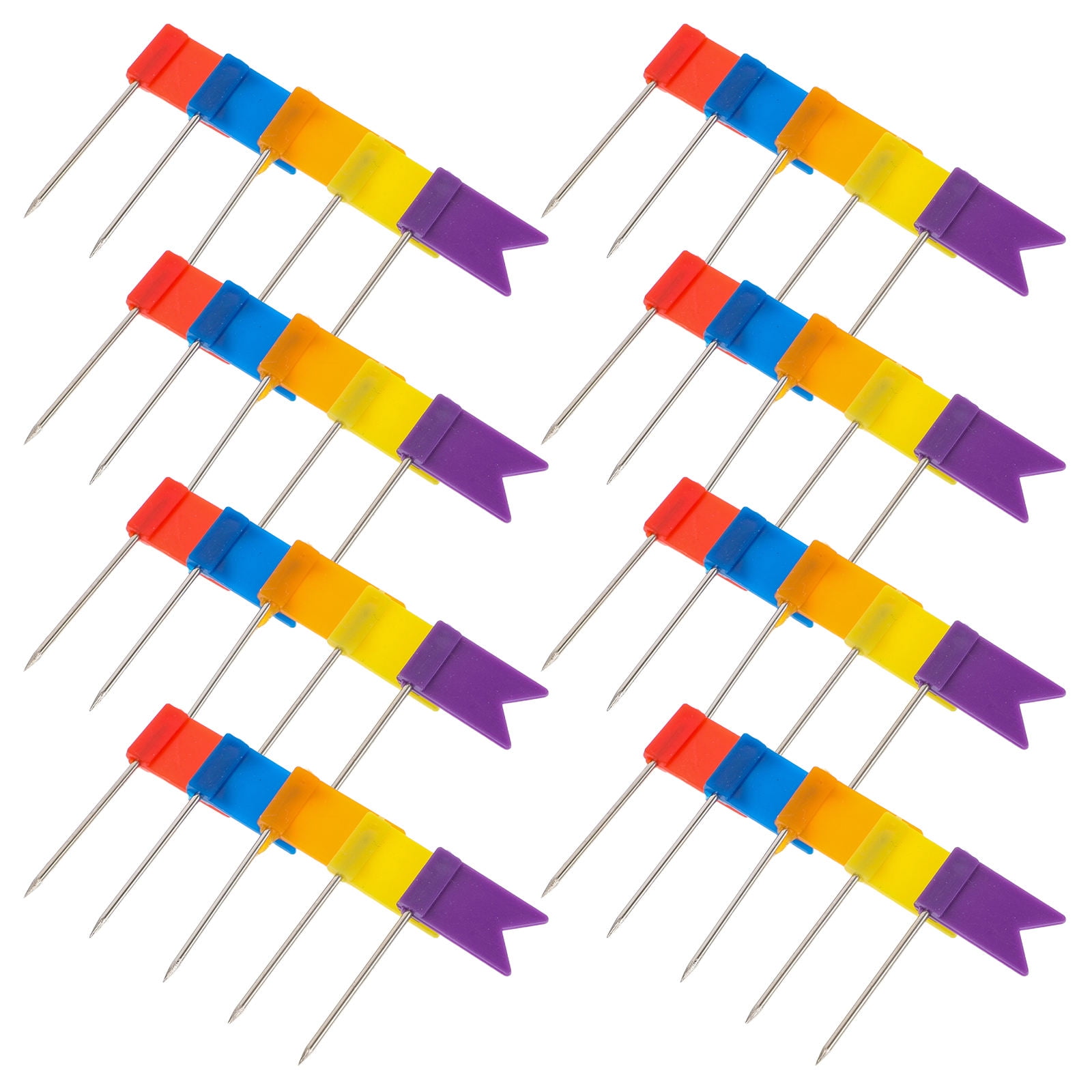 Masteelf 100 Assorted Color Plastic Flag Push Pins for Maps and Cork ...