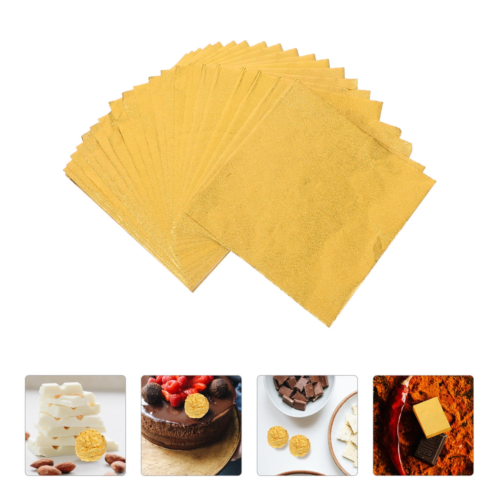 Masteelf 100pcs Gold Foil Wrappers for Chocolate and Tea, Square ...