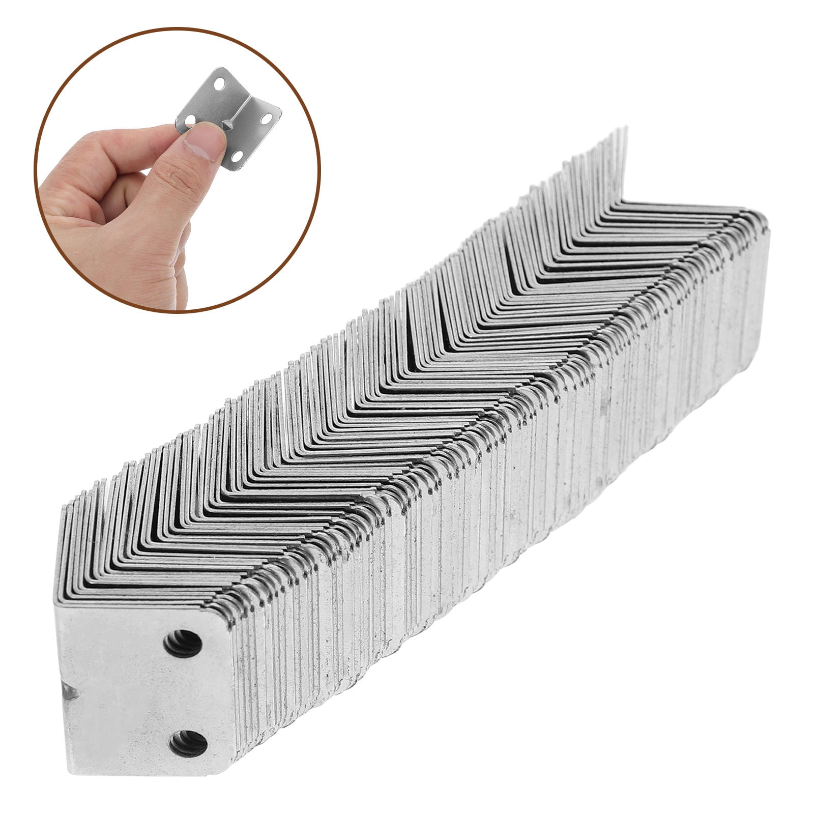 Masteelf 100pcs L Shaped Metal Angle Brackets For Wood Furniture Shelf ...