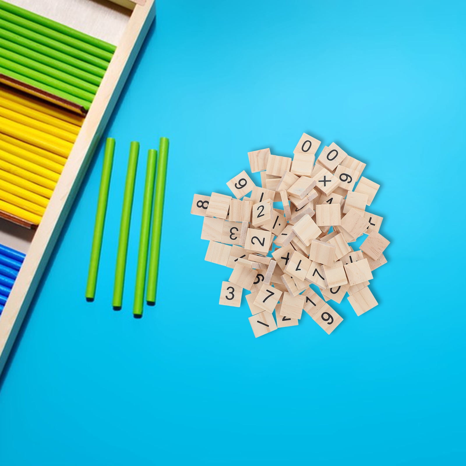 Masteelf 100pcs Mini Wooden Symbol and Number Tiles for Math Practice ...