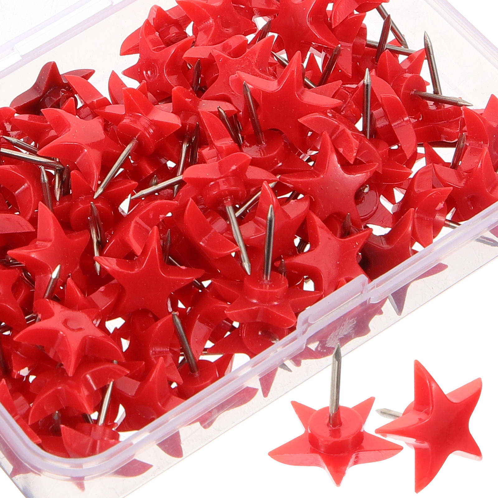 Masteelf 100pcs Thumb Tacks Star Shaped Push Pin Drawing Pins Cork Board Thumbtacks Notice Board ...