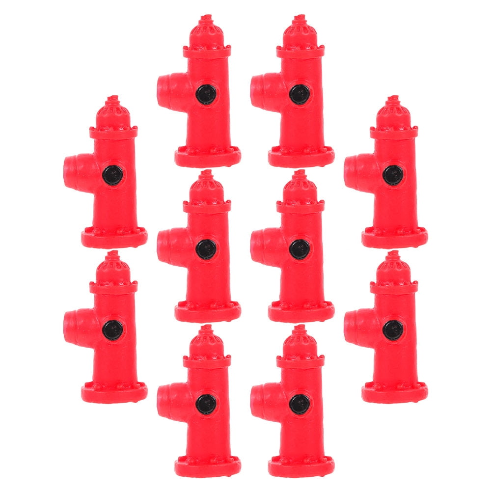 Masteelf 10Pcs Red Resin Fire Hydrant Model for Yard Decoration and ...