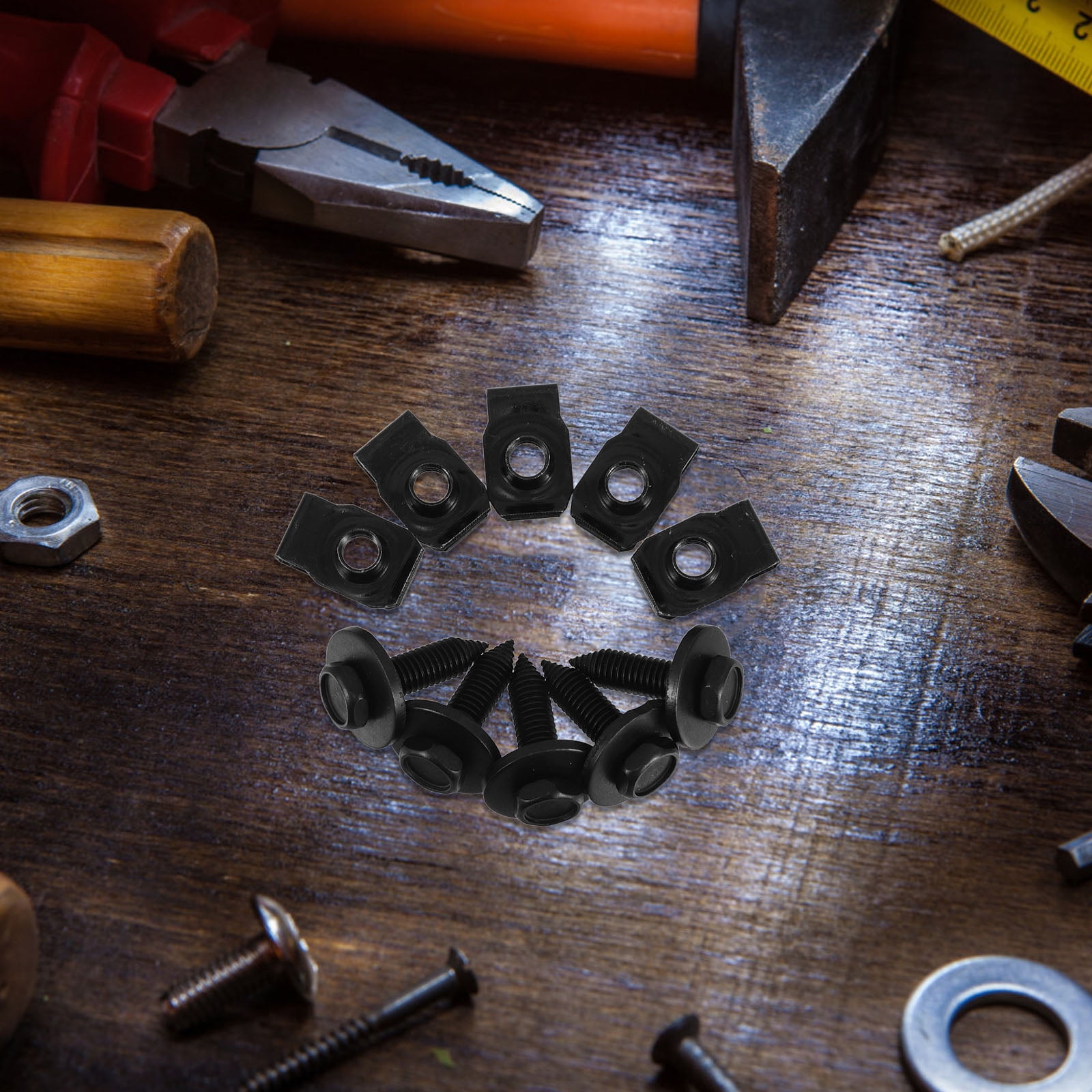 Masteelf Durable Steel UClips and M8 Bolts for Car Body Fastening Black ...