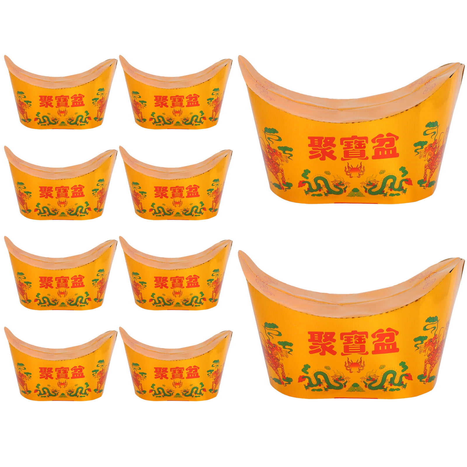 Masteelf 10pcs Big Chinese Gold Ingots Ancestor Money Paper To Burn ...